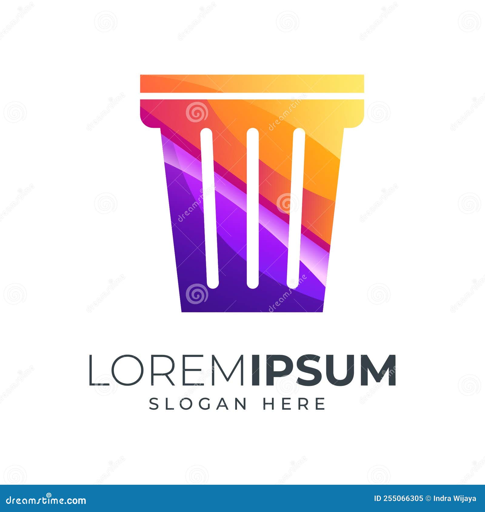 Trash Can Colorful Logo Icon Stock Vector - Illustration of basket ...
