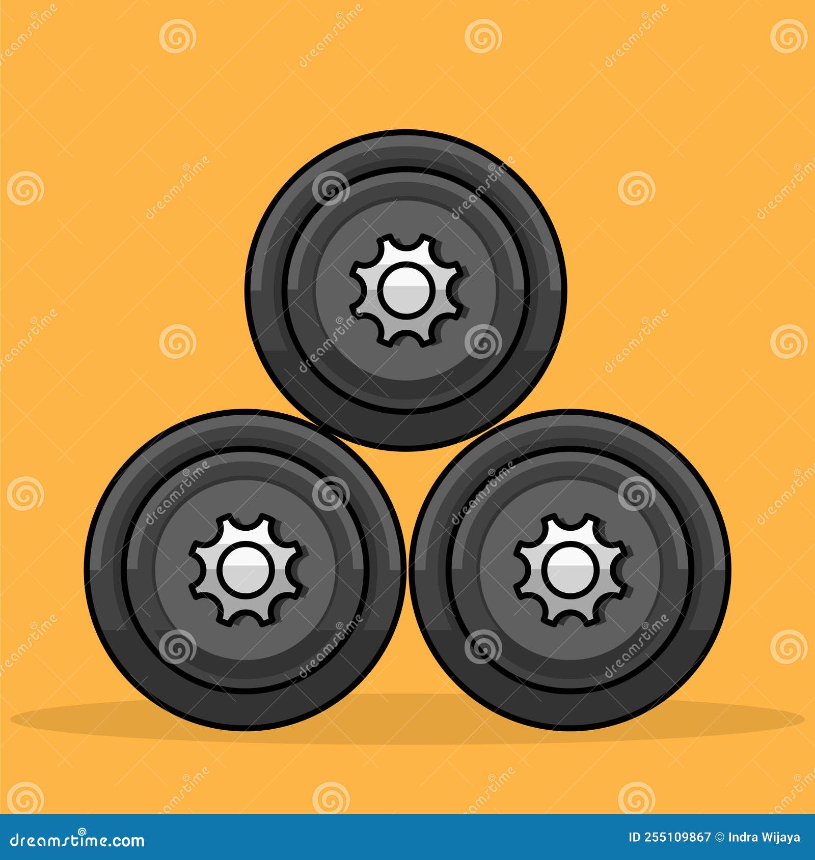 Dumbbell Side View Logo Icon Illustration Stock Vector - Illustration ...