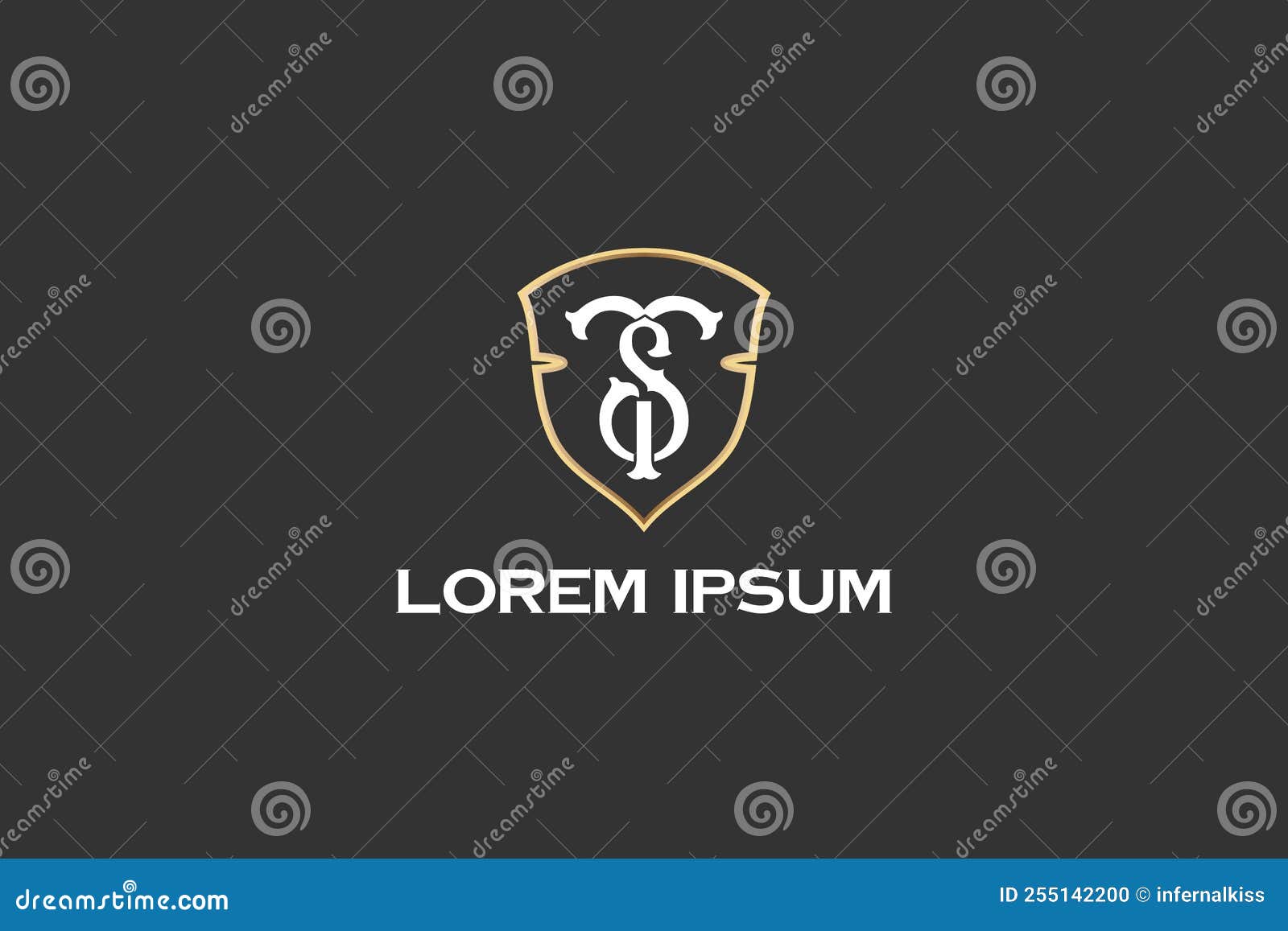 Letter S and T Monogram with Classy Shield Logo Template Stock Vector ...