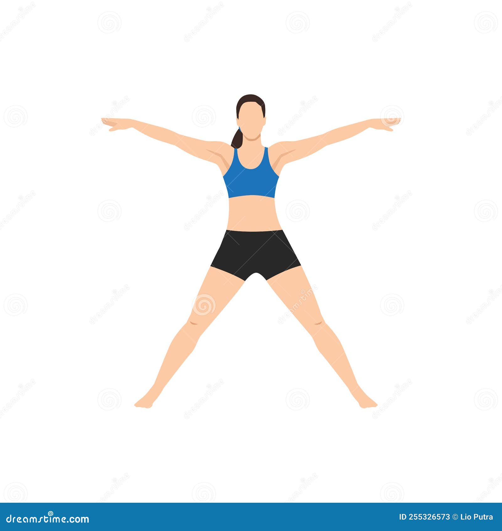 Woman Doing Five Pointed Star Pose, Star Pose, Utthita Hasta Padasana ...