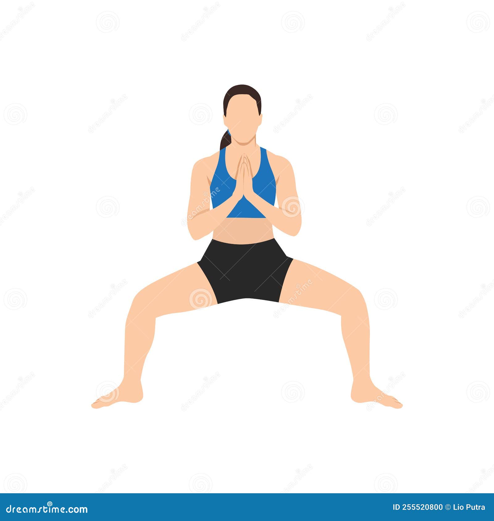 Woman Doing Goddess Pose Prayer Hands, Fierce Angle Pose Prayer Hands ...