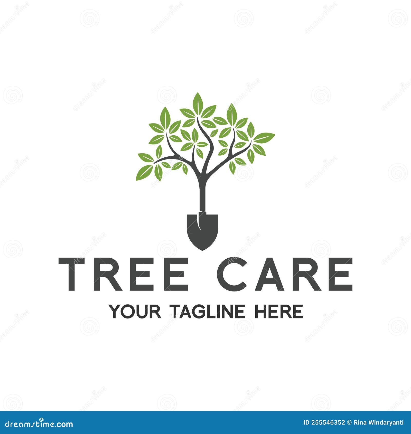 Tree Conservation Vector Logo Design. Tree Concept with a Shovel Stuck ...