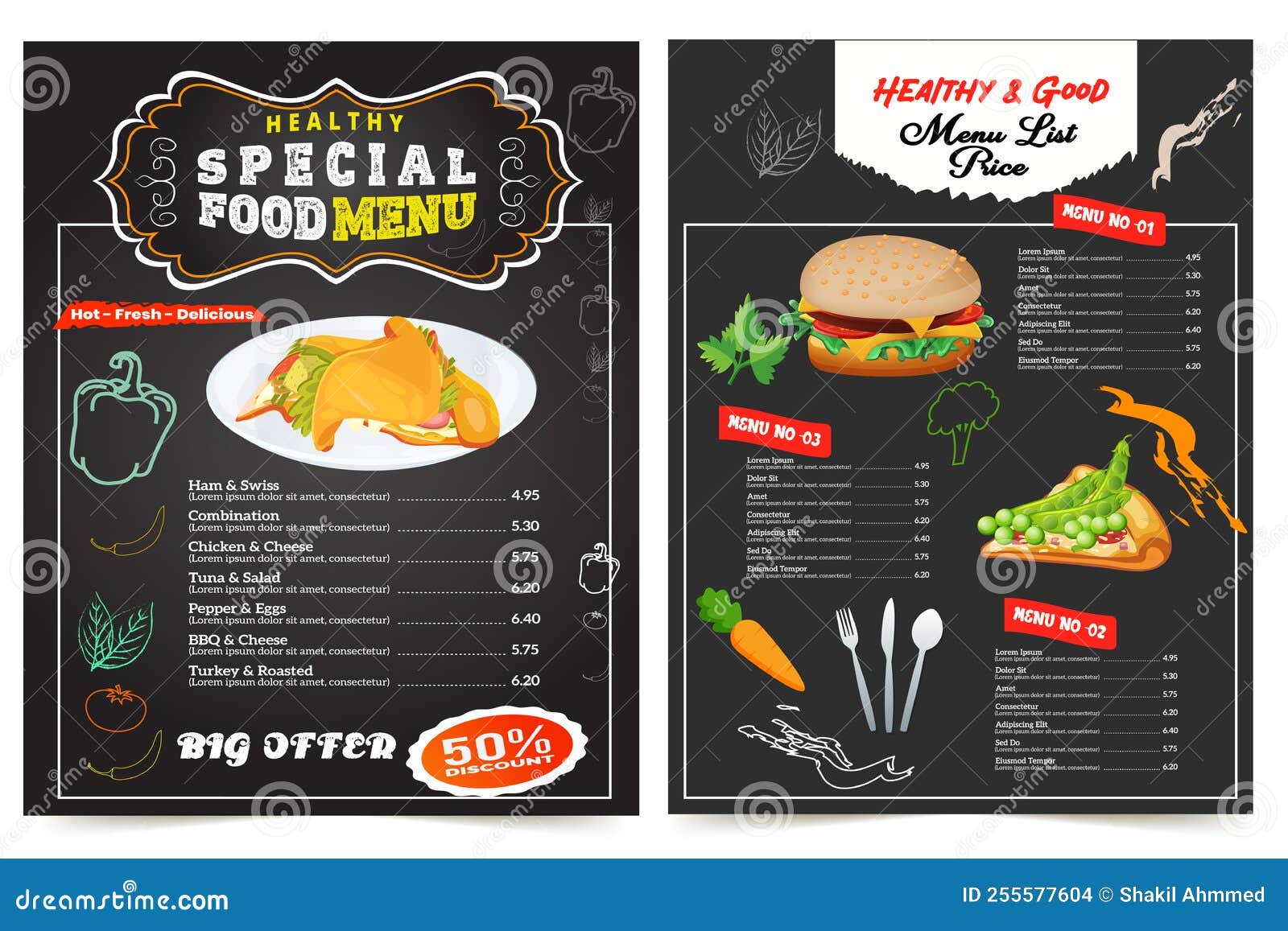 Burger Fast Food Flyer, Restaurant Food Template, Todays Menu Cover ...