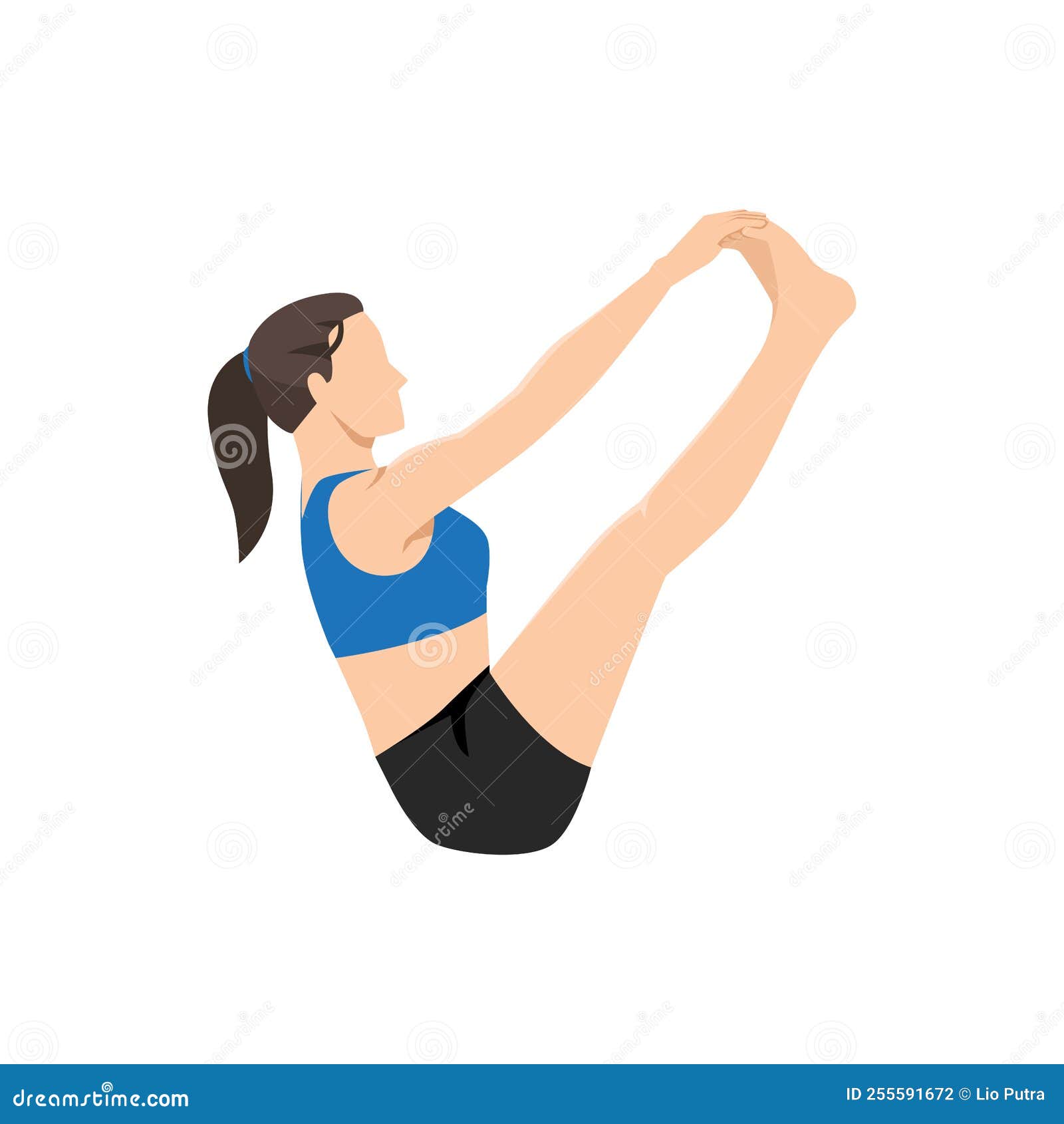 Woman Doing Both Big Toe Pose, Double Toe Hold, Balancing Stick Pose ...