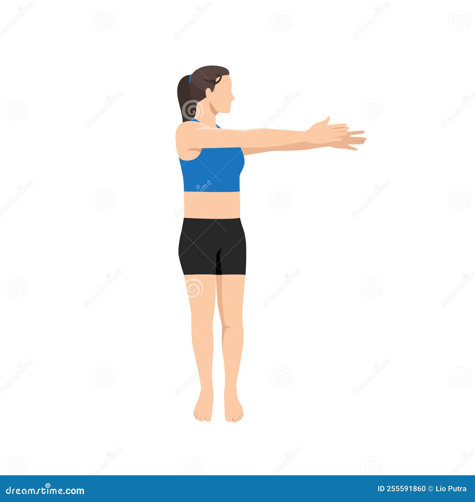 Woman Doing Standing Spinal Twist Pose L. Beautiful Girl Practice ...