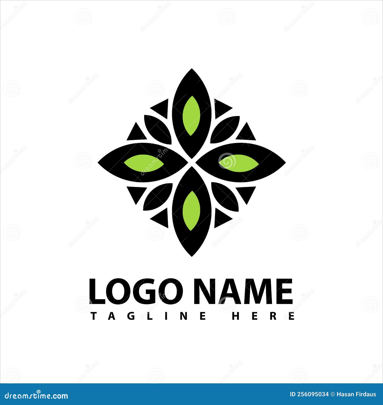 Logo design flower leaf stock vector. Illustration of pattern - 256095034