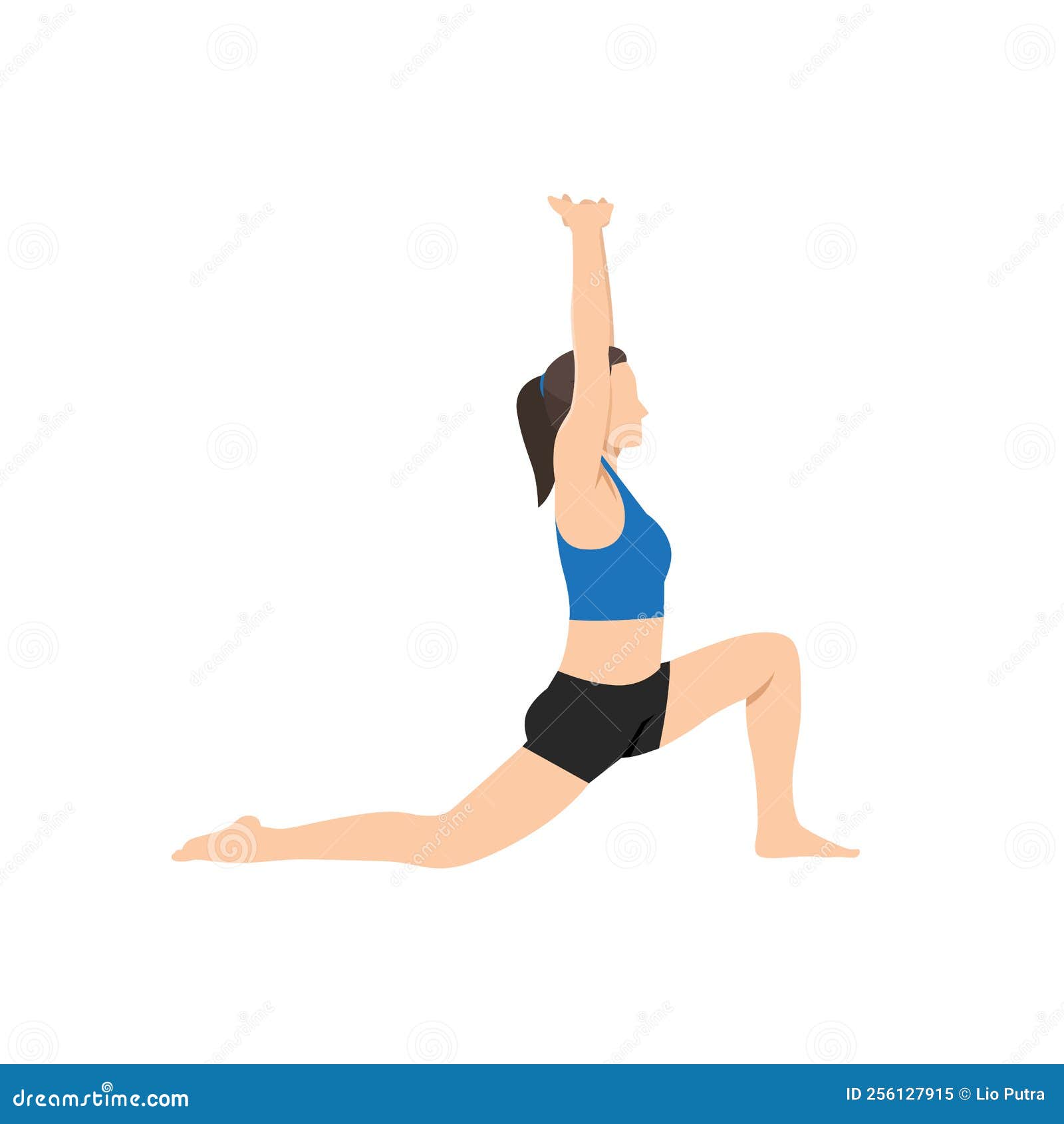Woman Doing Samson Stretch Exercise. Flat Vector Illustration Stock ...