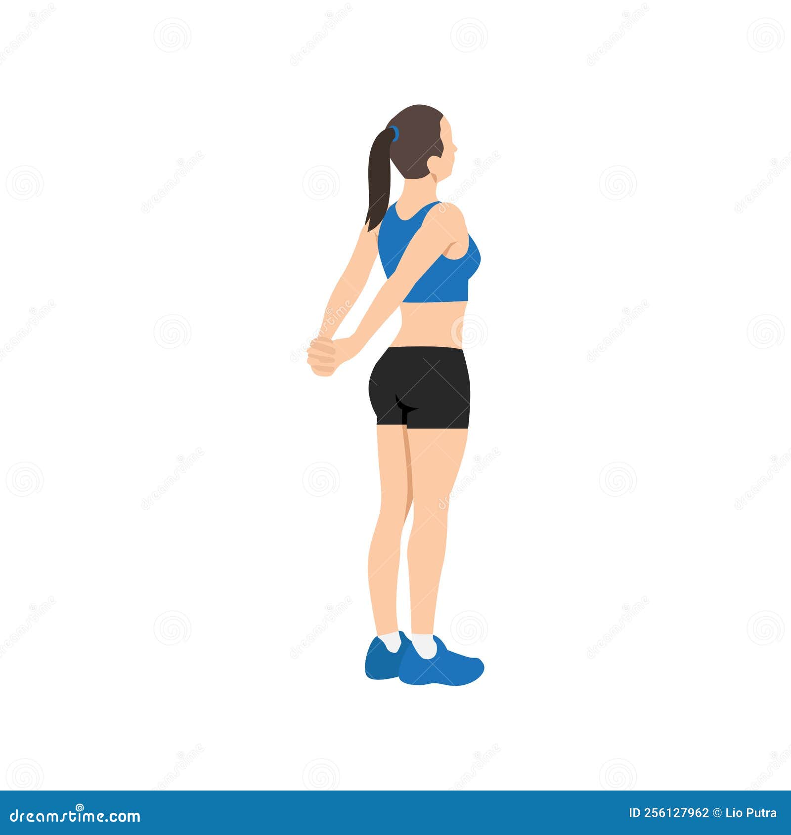 Shoulder Stretch Variations Yoga Asanas Set Vector Illustration ...