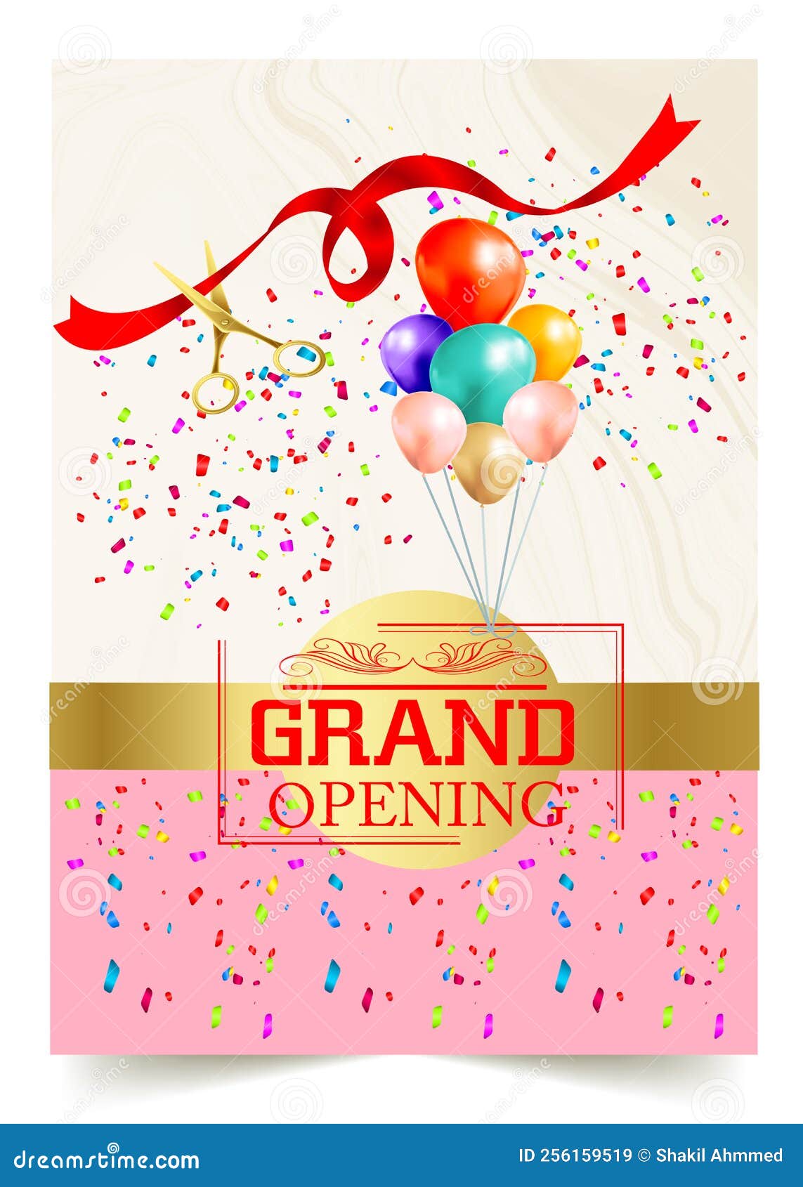Grand Opening Cut Ribbon Background Banner Design Illustrations Shape ...