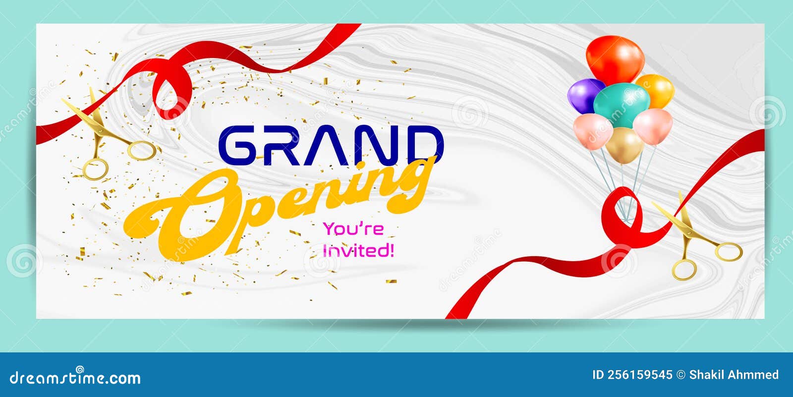 Grand Opening Cut Ribbon Background Banner Design Illustrations Shape ...