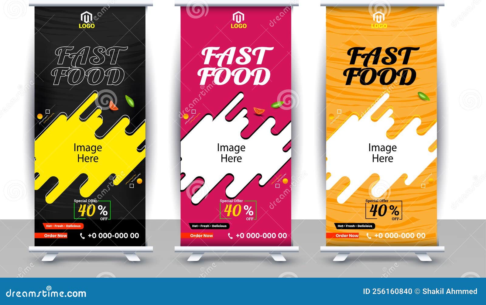 Food and Restaurant Roll Up Banner Design, Standee Food Design Banner ...