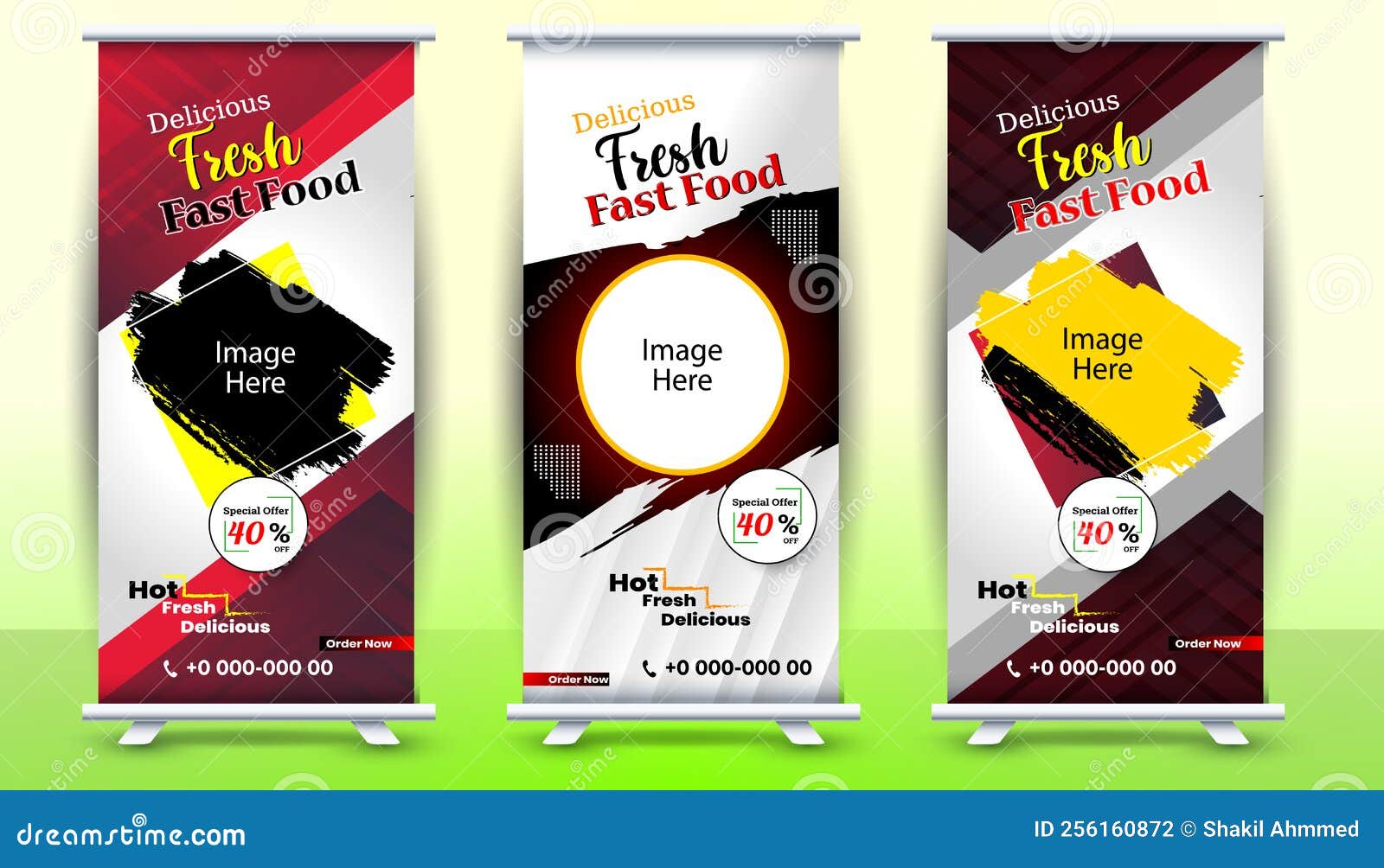 Food and Restaurant Roll Up Banner Design, Standee Food Design Banner ...