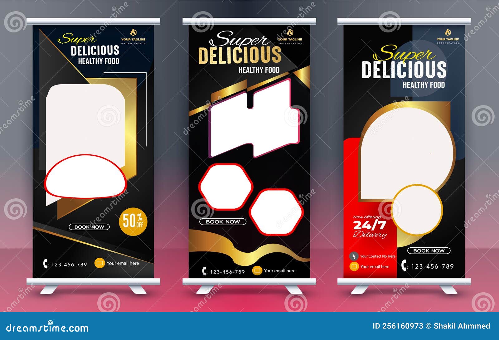 Food and Restaurant Roll Up Banner Design, Standee Food Design Banner ...