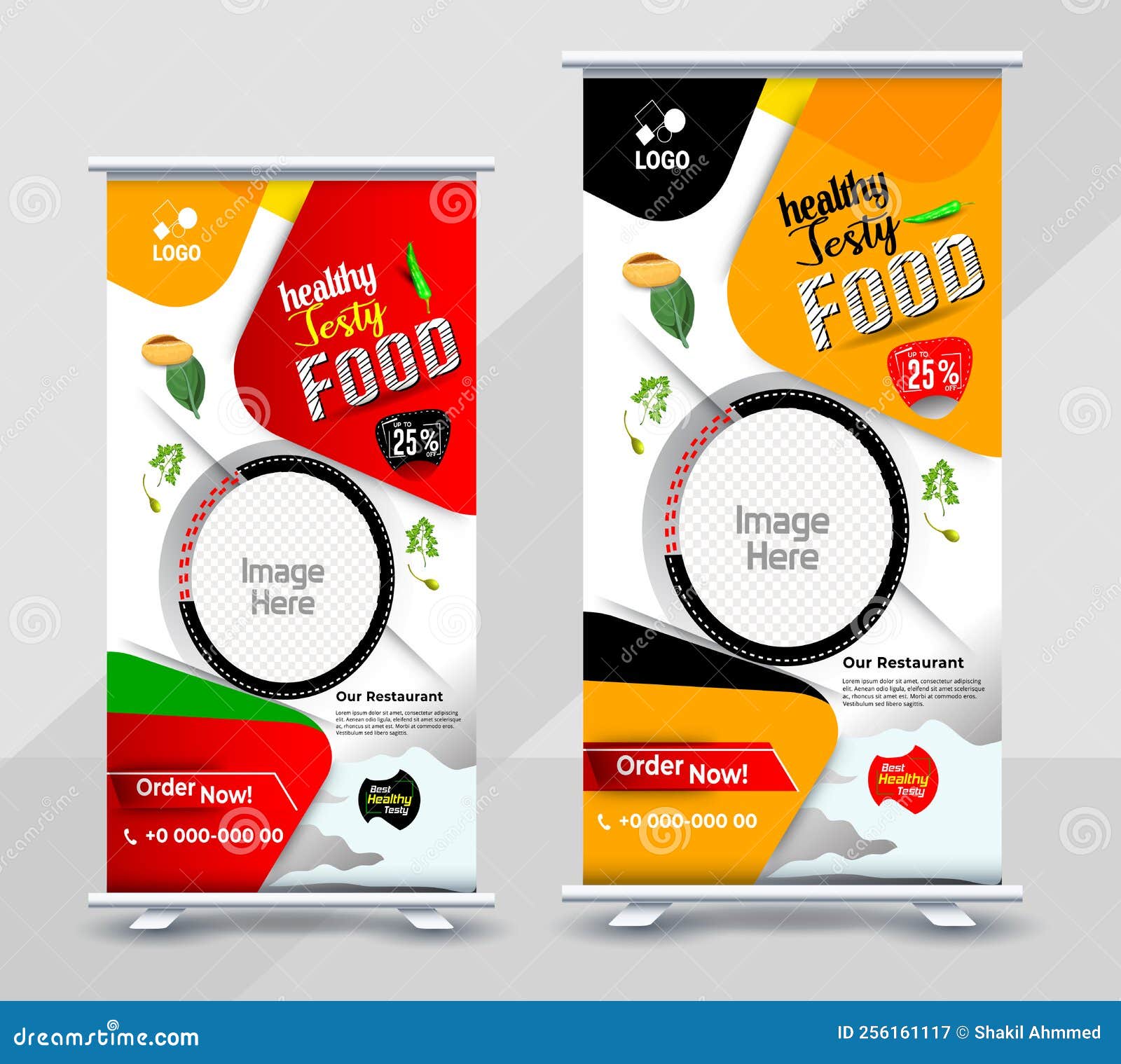 Food and Restaurant Roll Up Banner Design, Standee Food Design Banner ...
