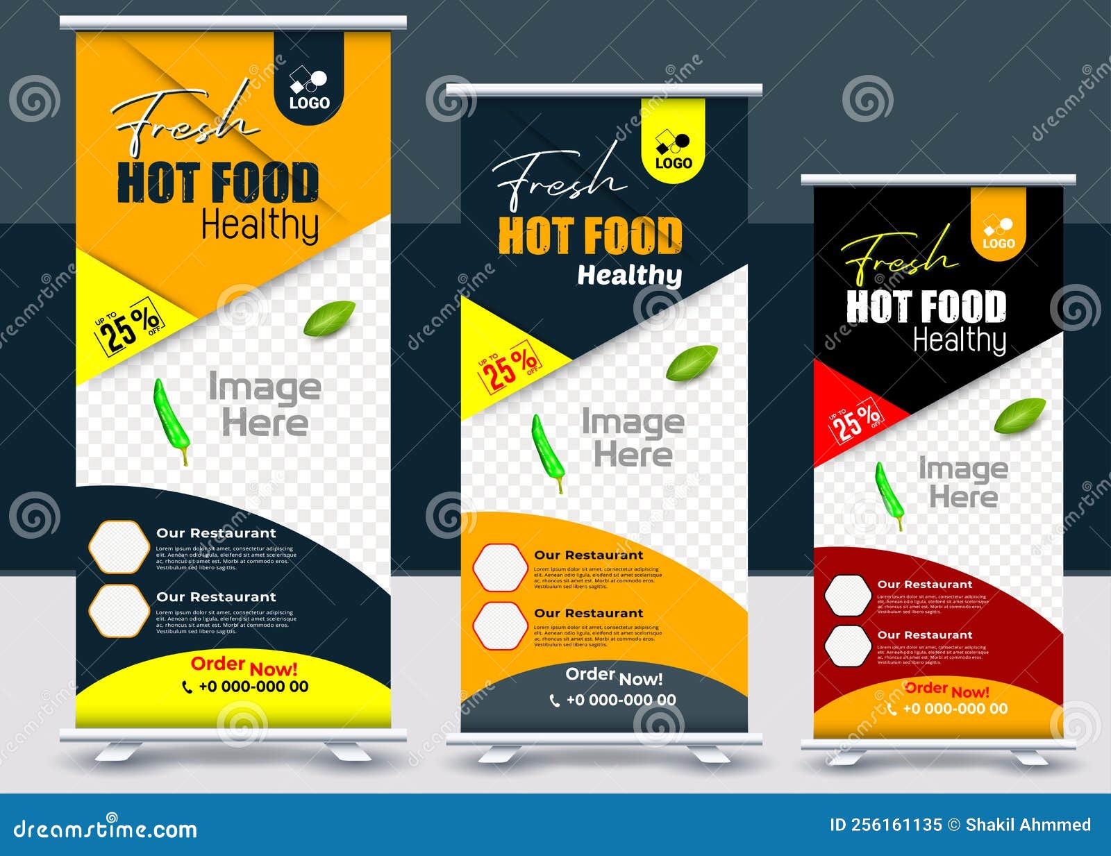 Food and Restaurant Roll Up Banner Design, Standee Food Design Banner ...