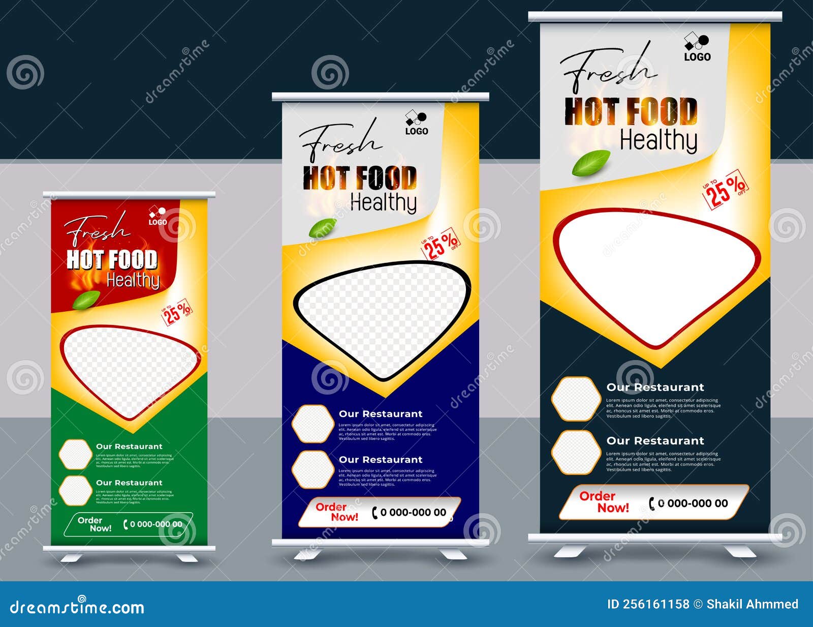 Food and Restaurant Roll Up Banner Design, Standee Food Design Banner ...