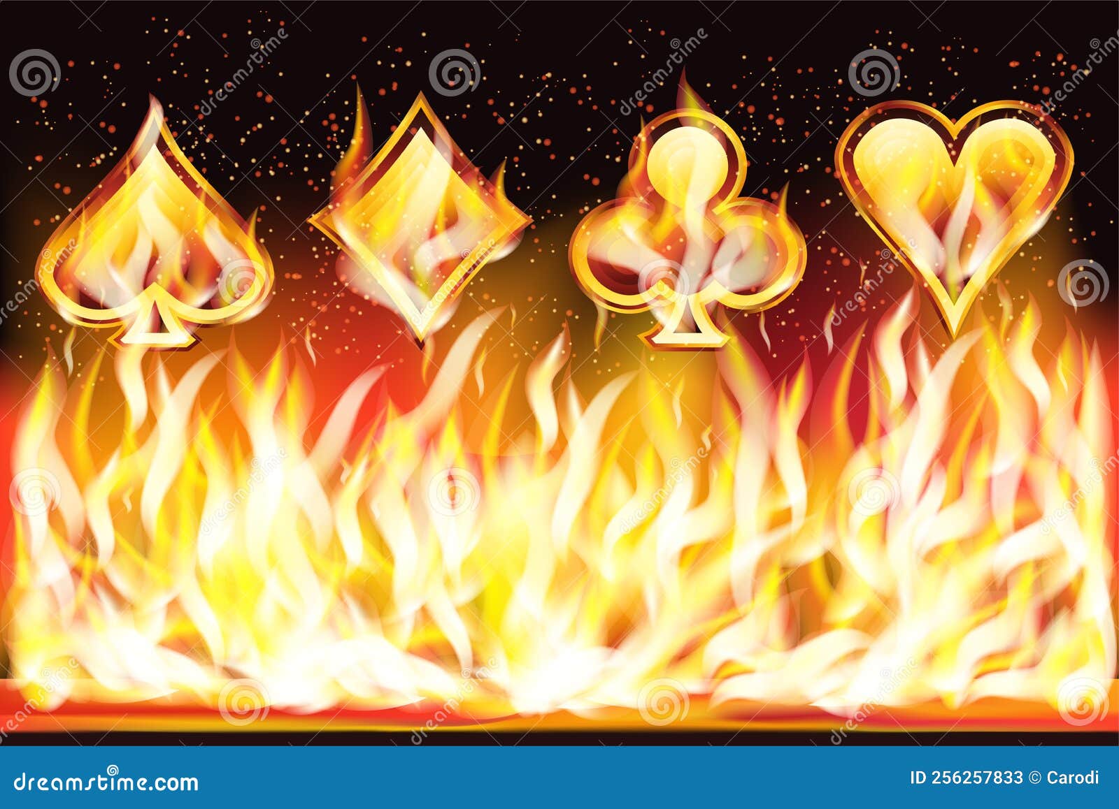 Fire Casino Banner with Poker Sign, Vector Stock Vector - Illustration ...