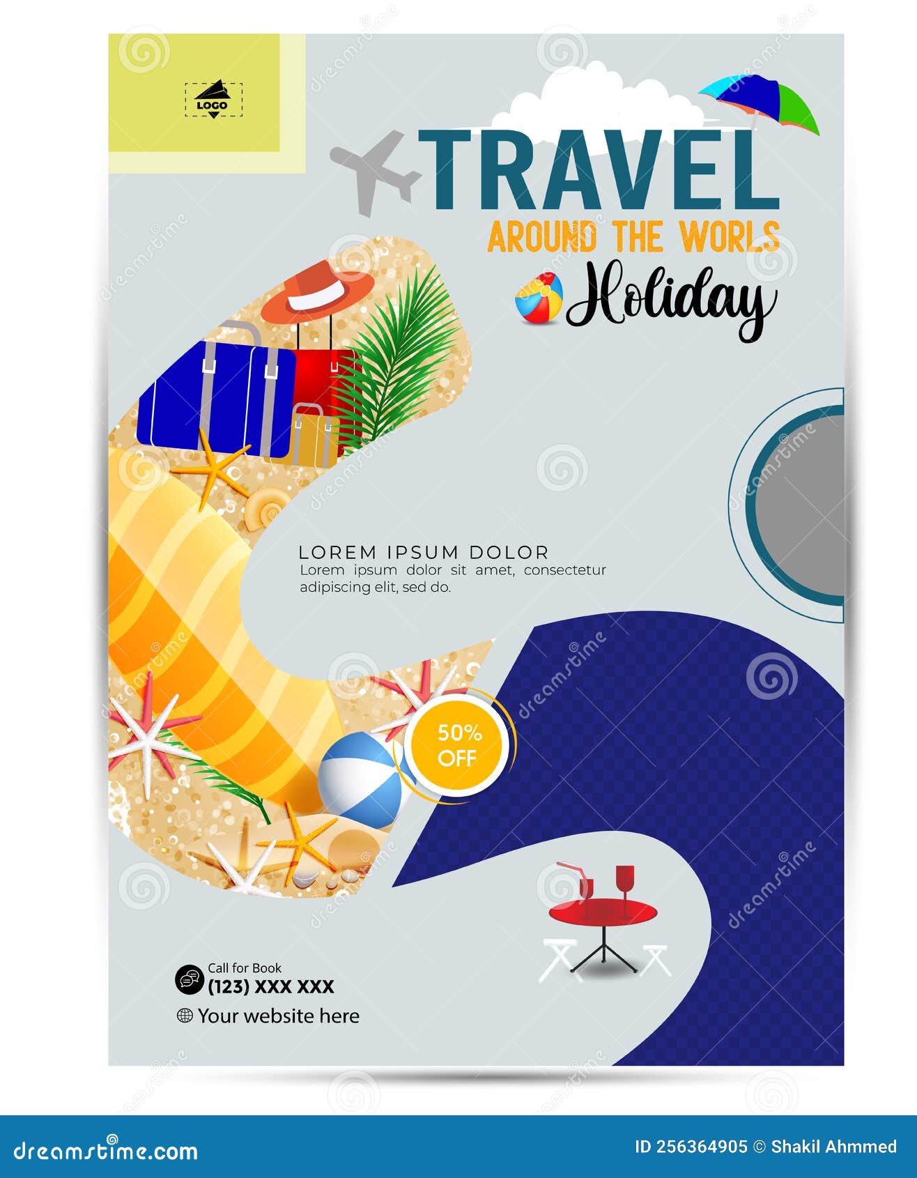 Modern Tours Flyer Design. Holiday Tourism Brochure Template. Travel ...