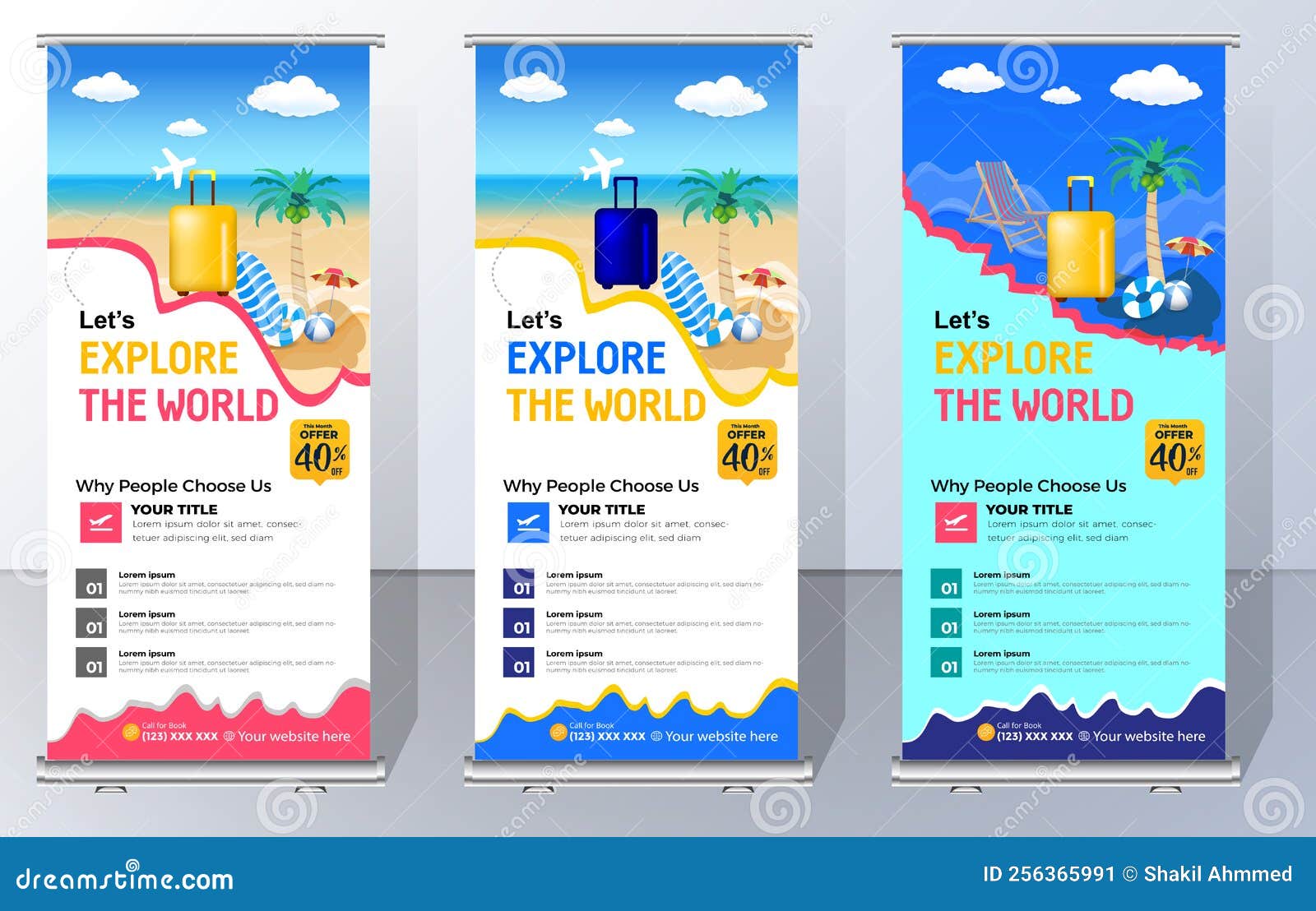 Travel Business Agency Roll Up. Truism Standee Banner. Digital Roll Up ...
