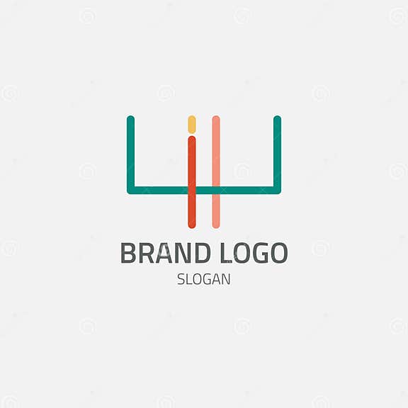 Single Line Logo Forming Several Abstract Letters Stock Vector ...