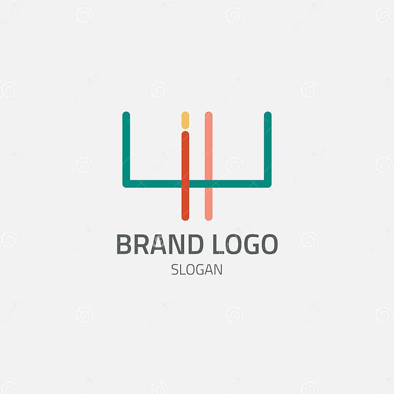 Single Line Logo Forming Several Abstract Letters Stock Vector ...