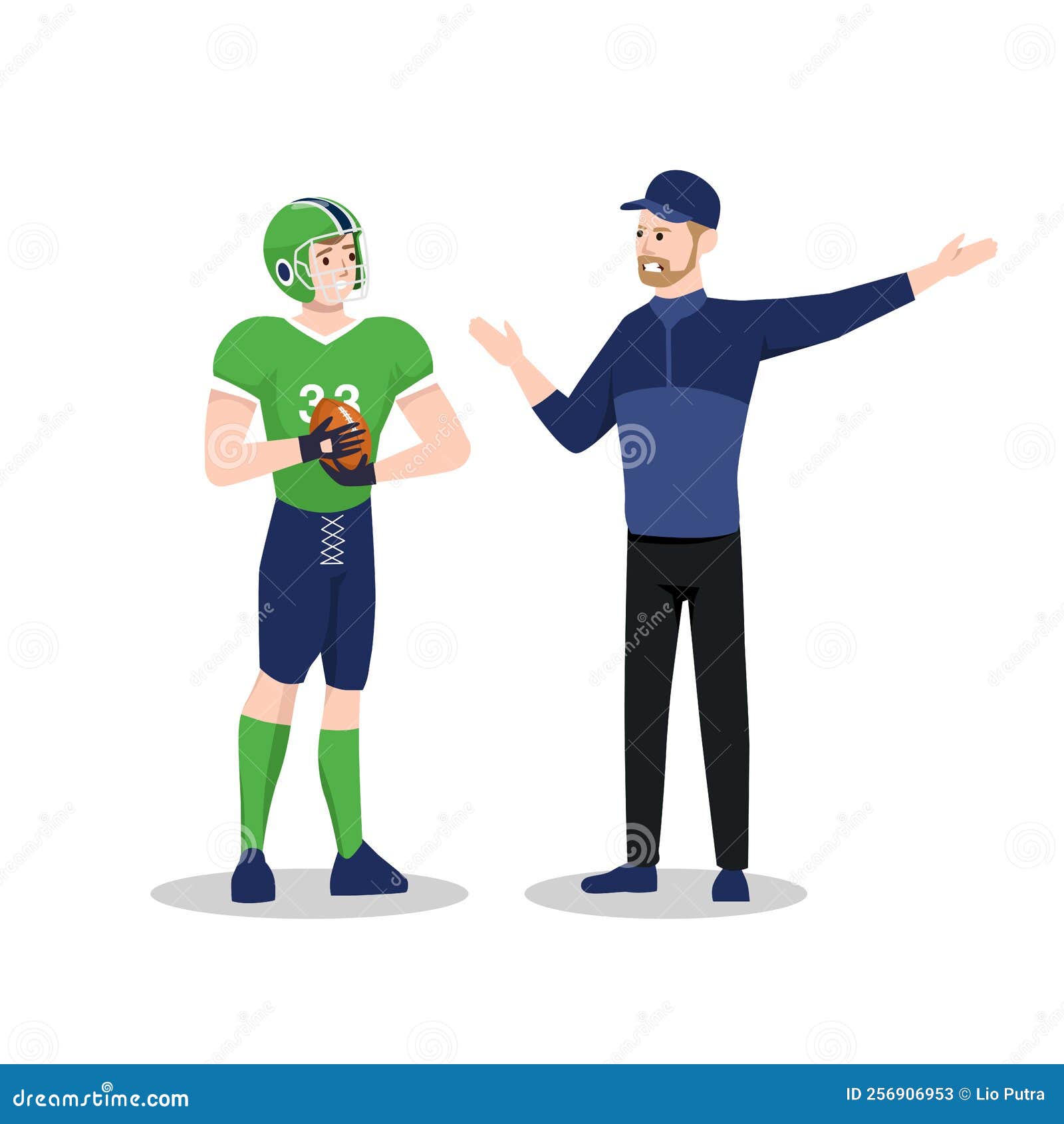 Rugby Coach and His Athlete Communicating. Communication Stock ...