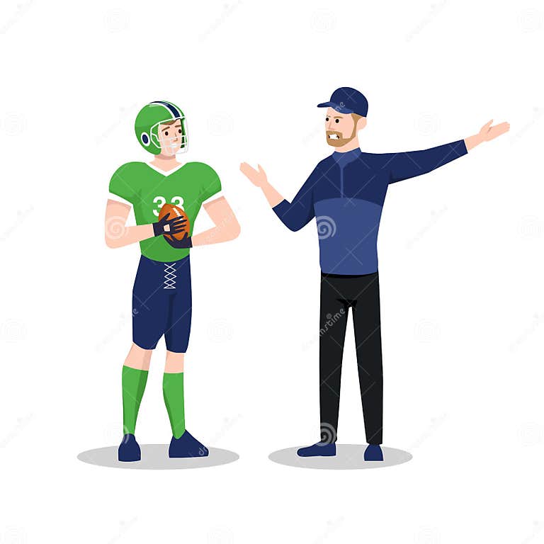 Rugby Coach and His Athlete Communicating. Communication Stock ...