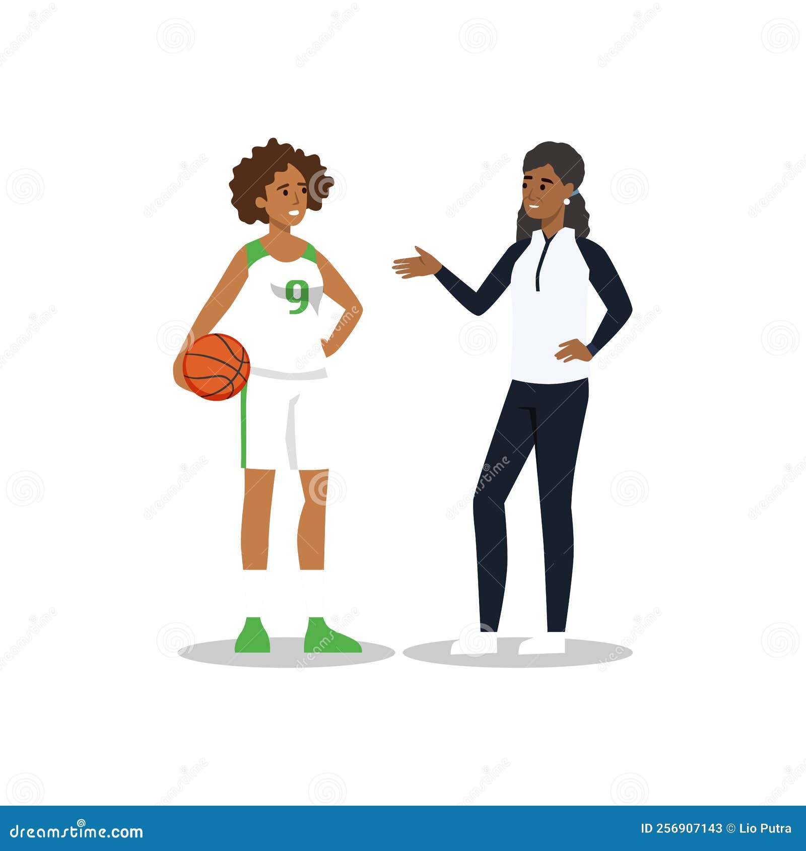 Basketball Coach and Her Athlete Communicating. Communication Stock ...