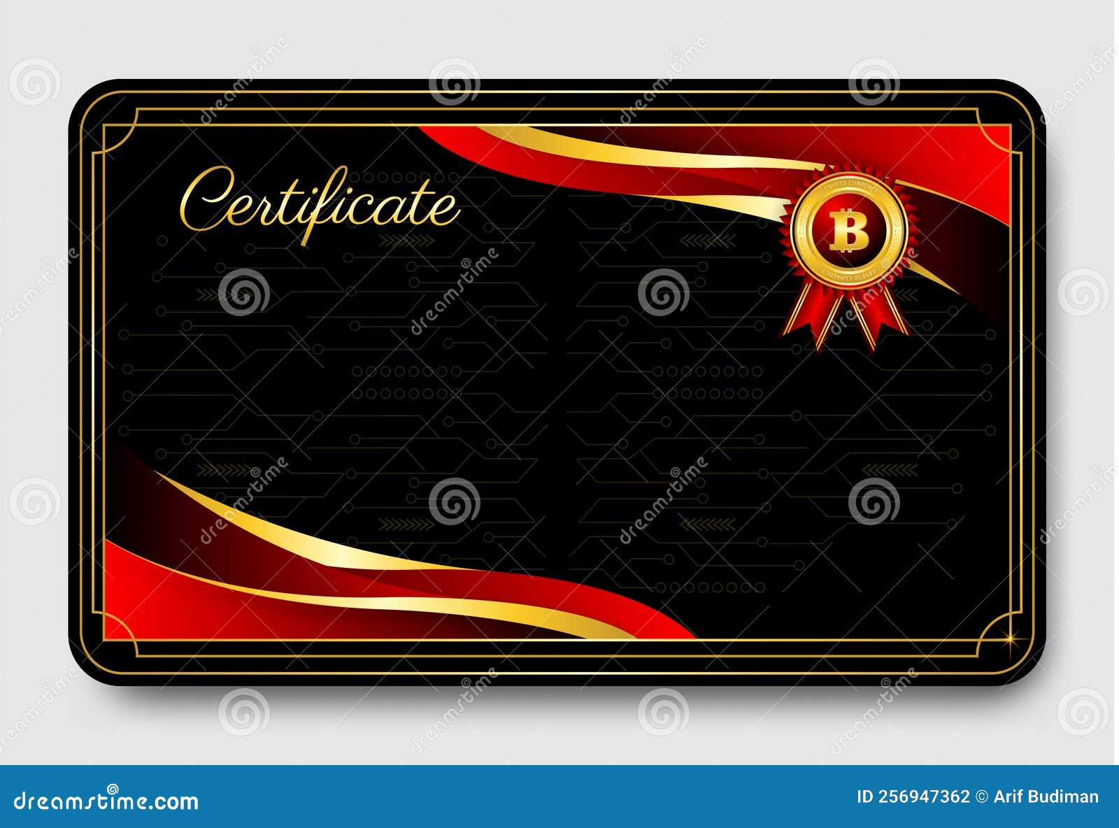 Luxury Gold Bitcoin Cryptocurrency Certificate Border Design Stock ...