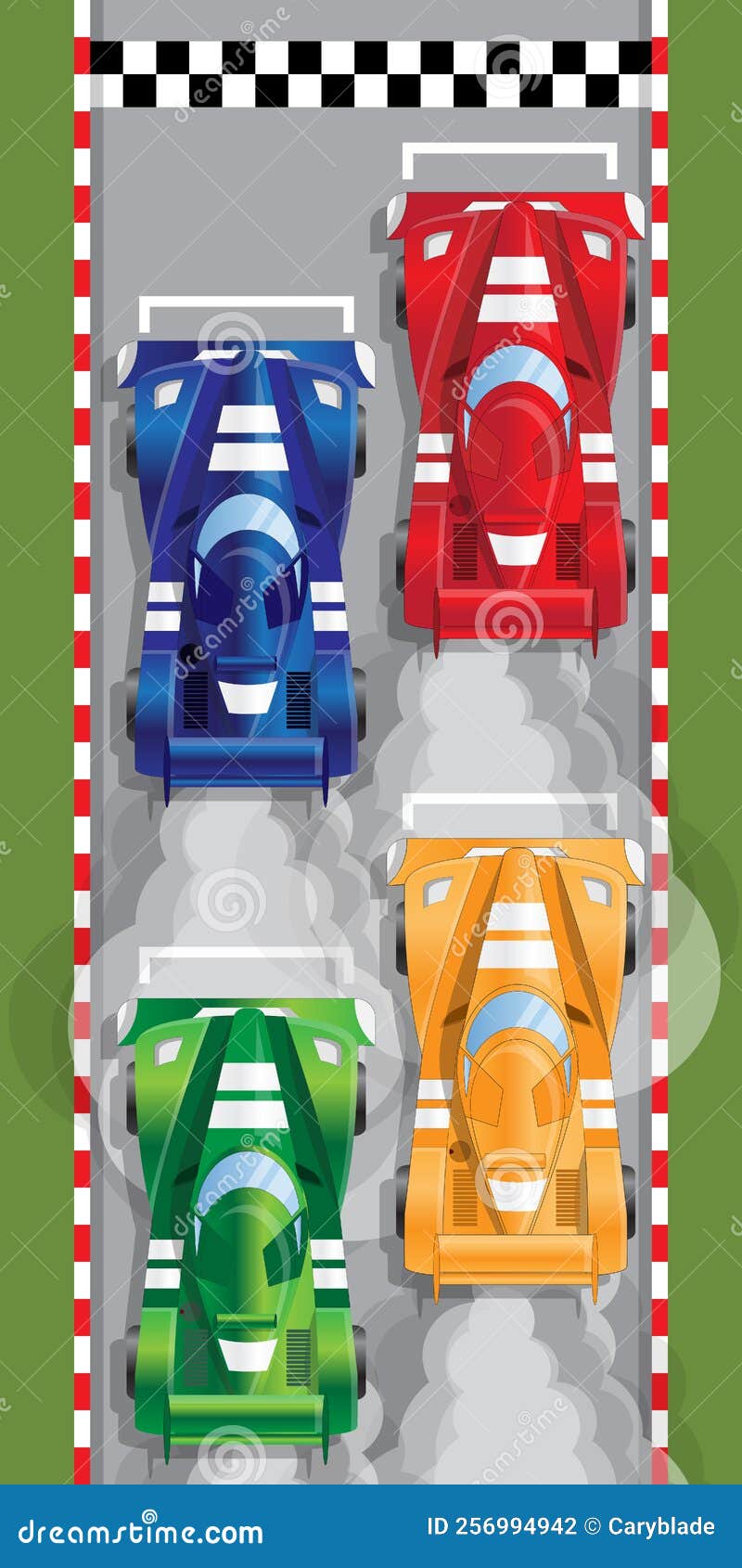 Racing Cars on the Starting Line. Stock Vector - Illustration of speed ...