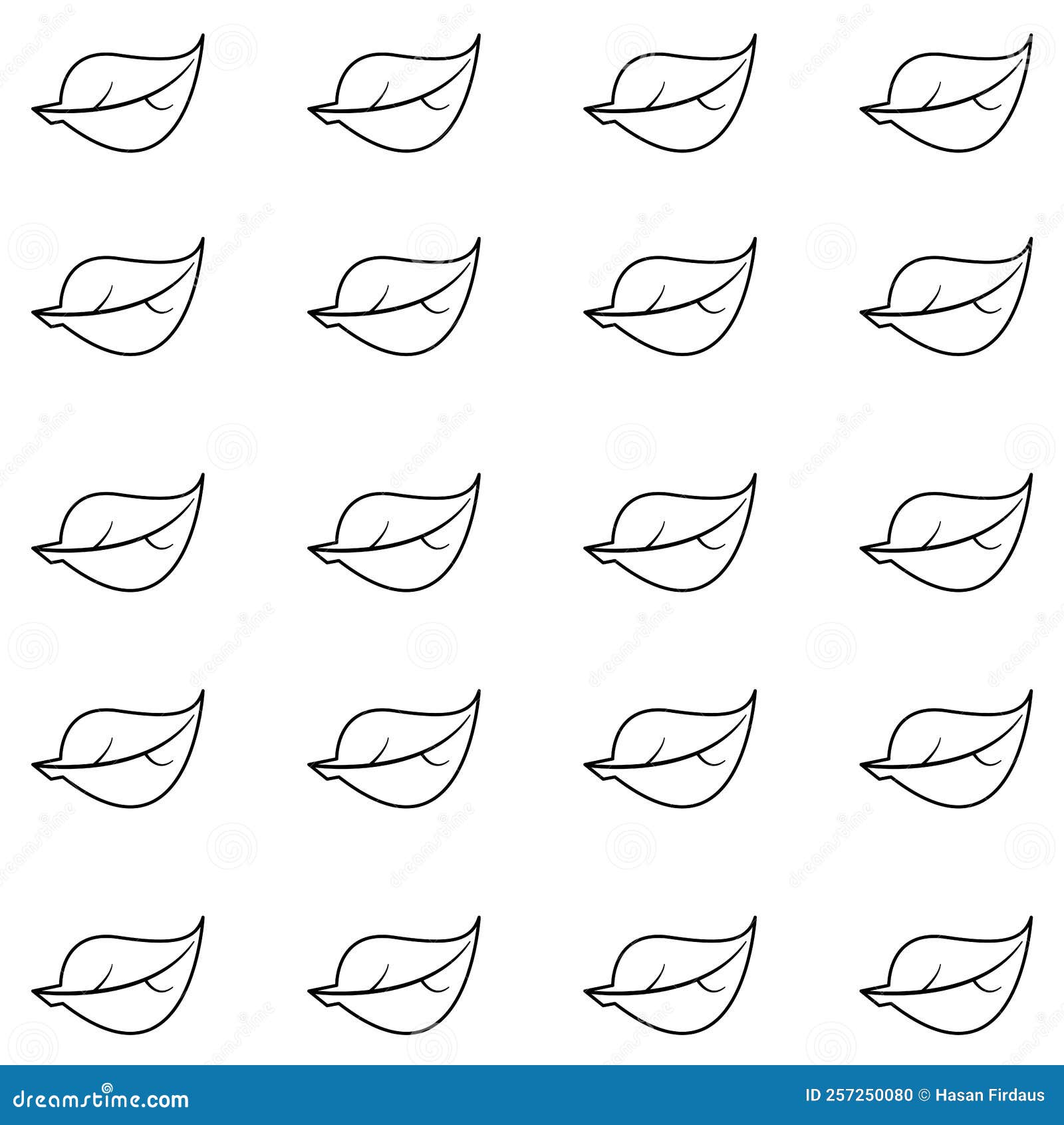 Design leaf pattern line stock vector. Illustration of design - 257250080
