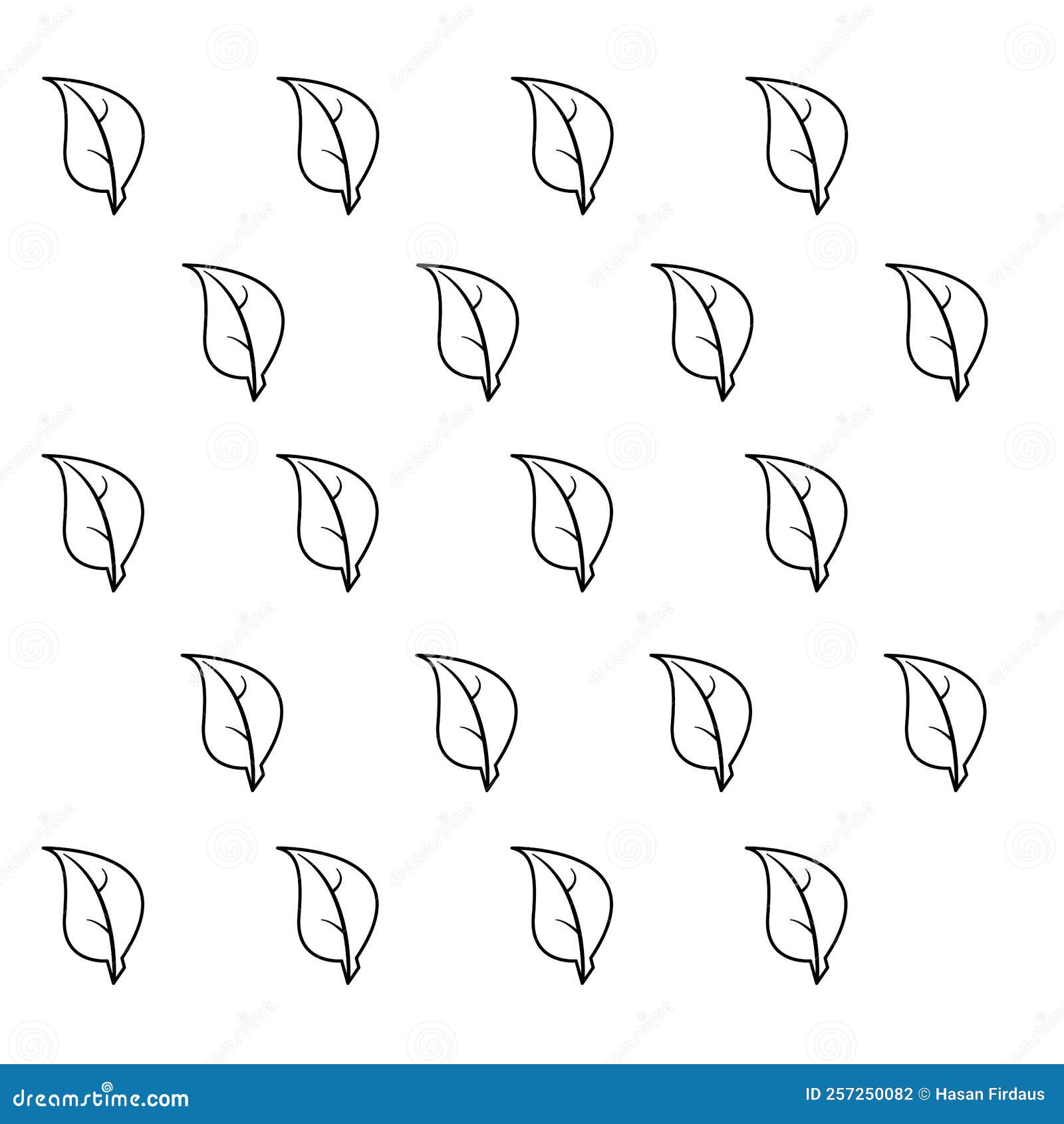 Design leaf pattern line stock vector. Illustration of basic - 257250082