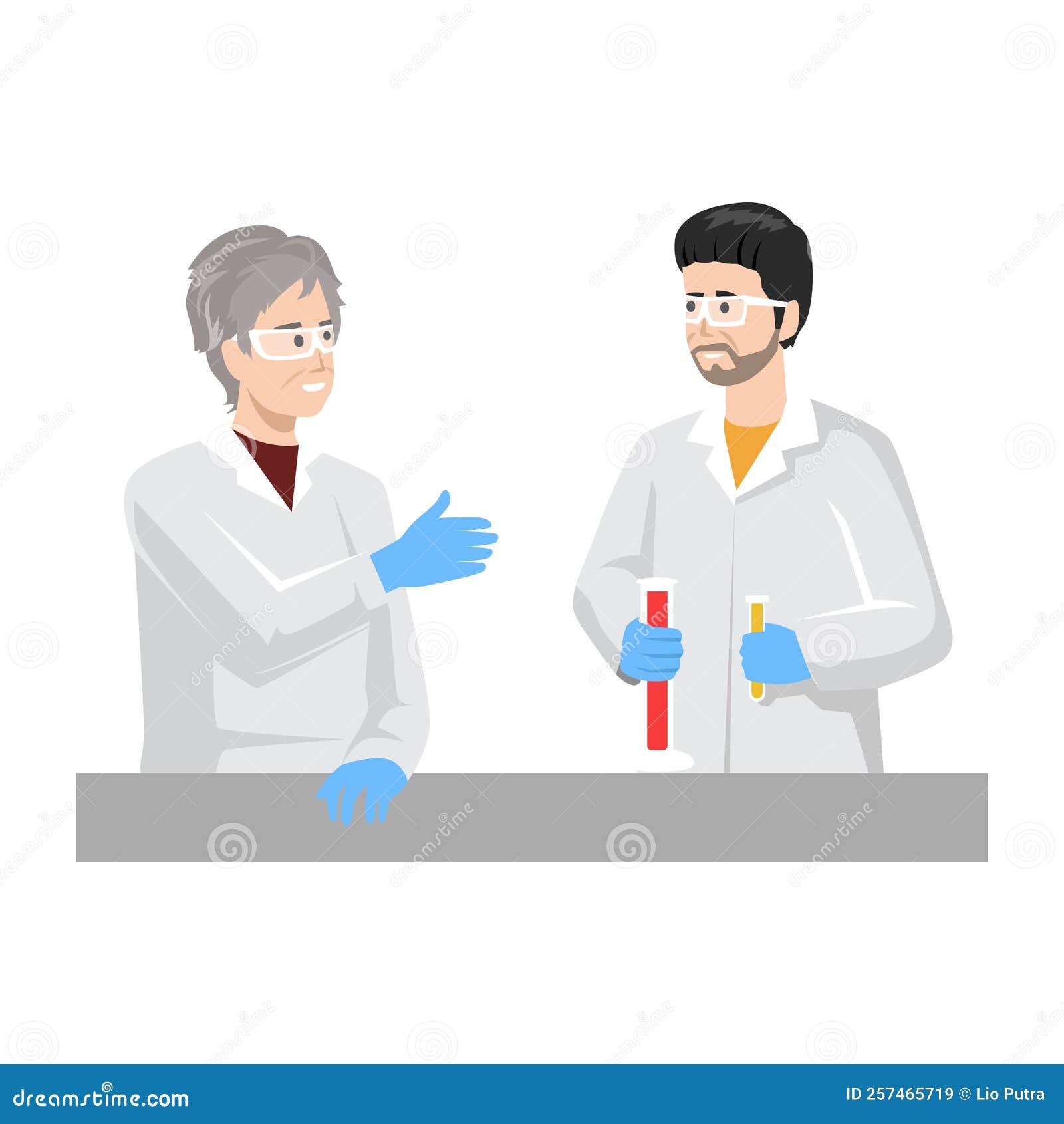 Group Scientists Working With Microscope In Laboratory Doing Research ...