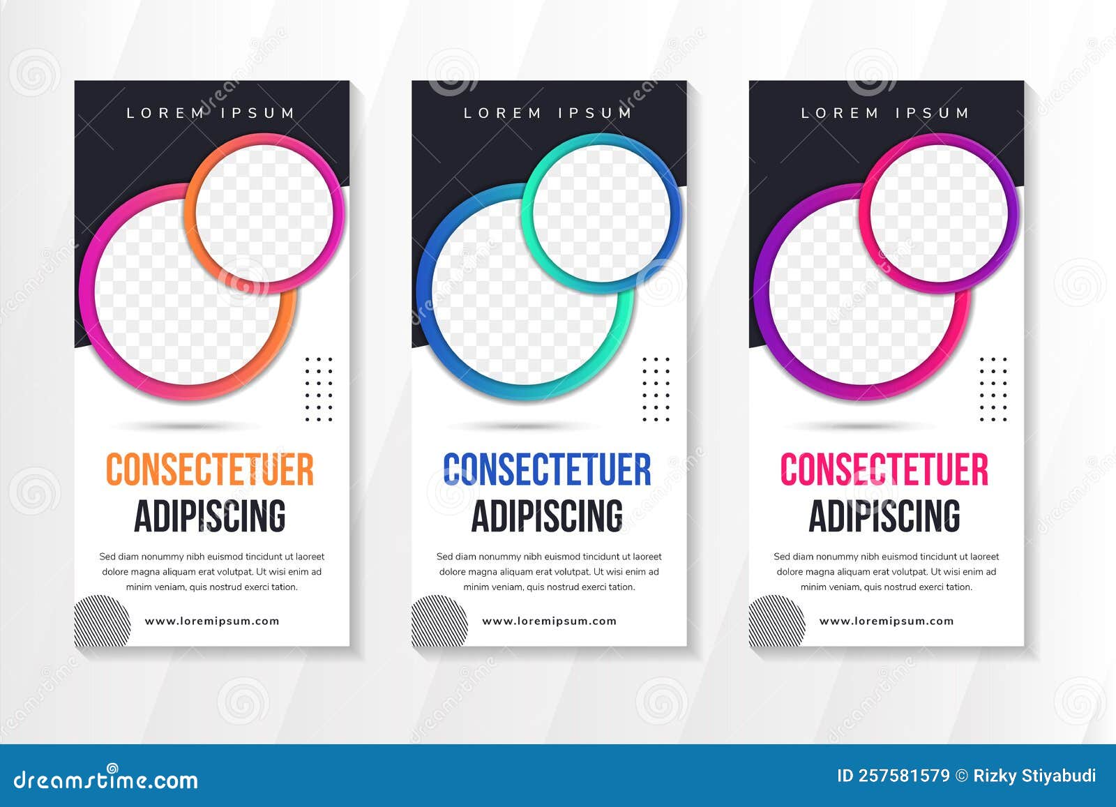 Abstract Vertical Banner Design Template Use Modern with Circle Shapes ...