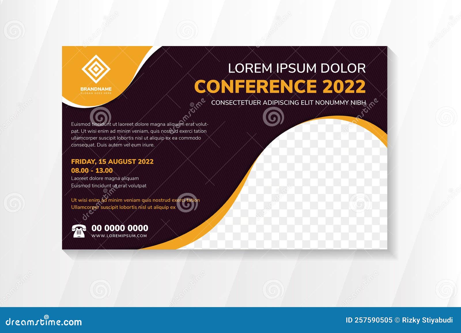 Conference 2022 Invitation Concept Horizontal Flyer Background Stock ...