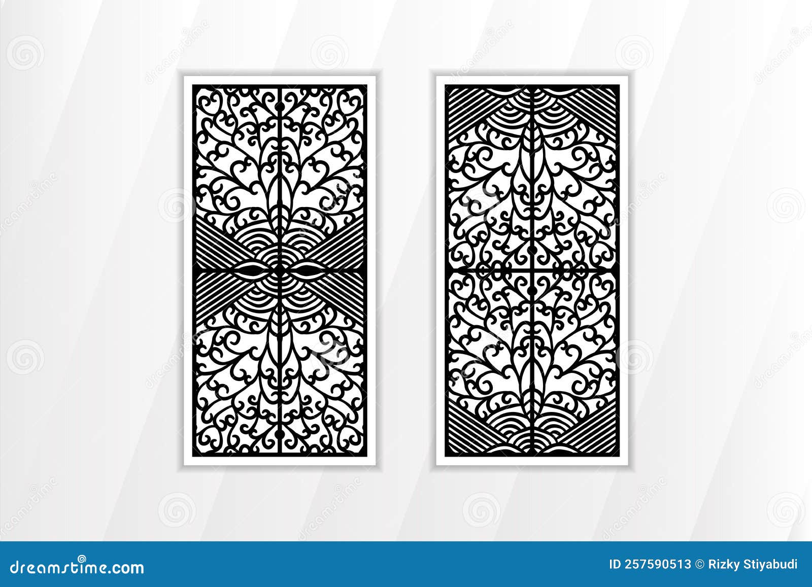 Decorative Wall Panels Design Template Isolated on Grey White Gradient ...