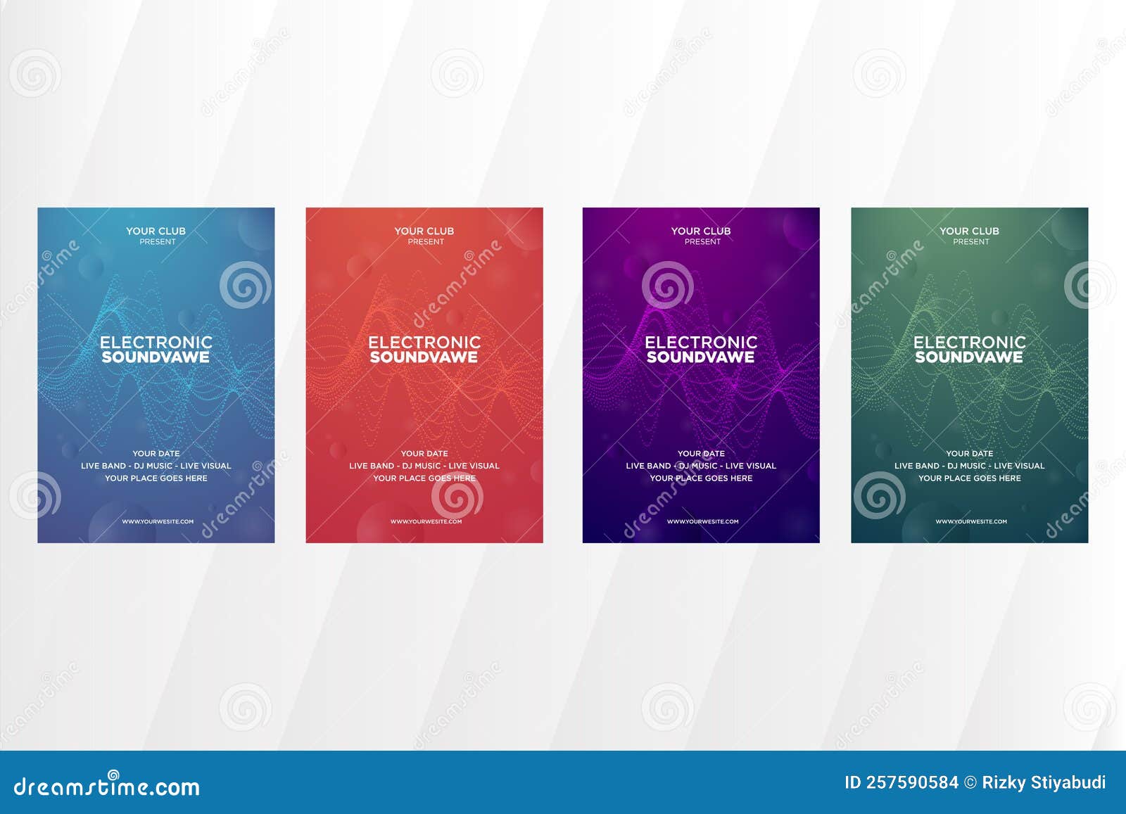 Set of Abstract Poster Design with Vertical Layout Stock Vector ...