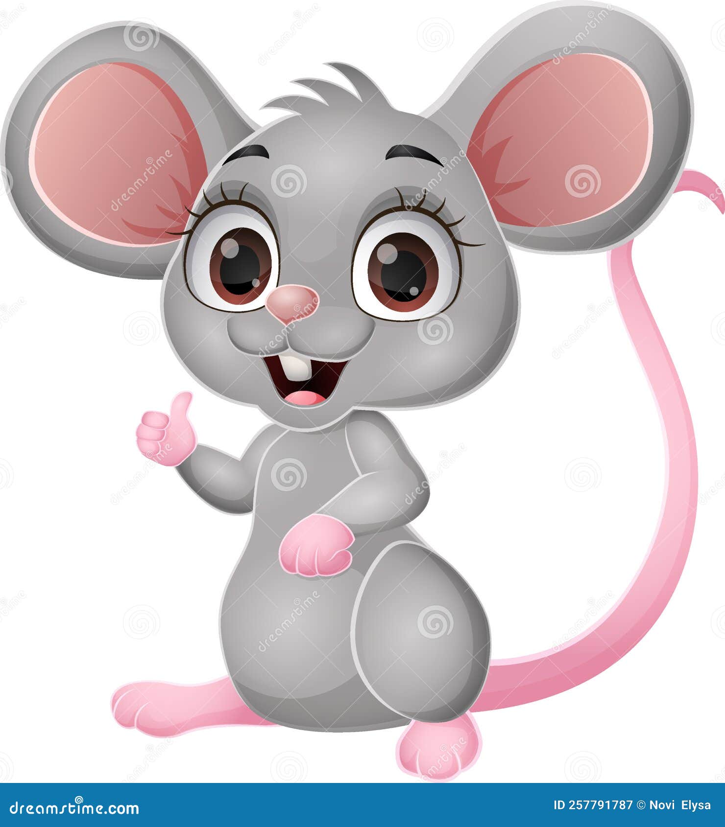 Cute Mouse Cartoon Giving Thumb Up Stock Vector - Illustration of baby ...