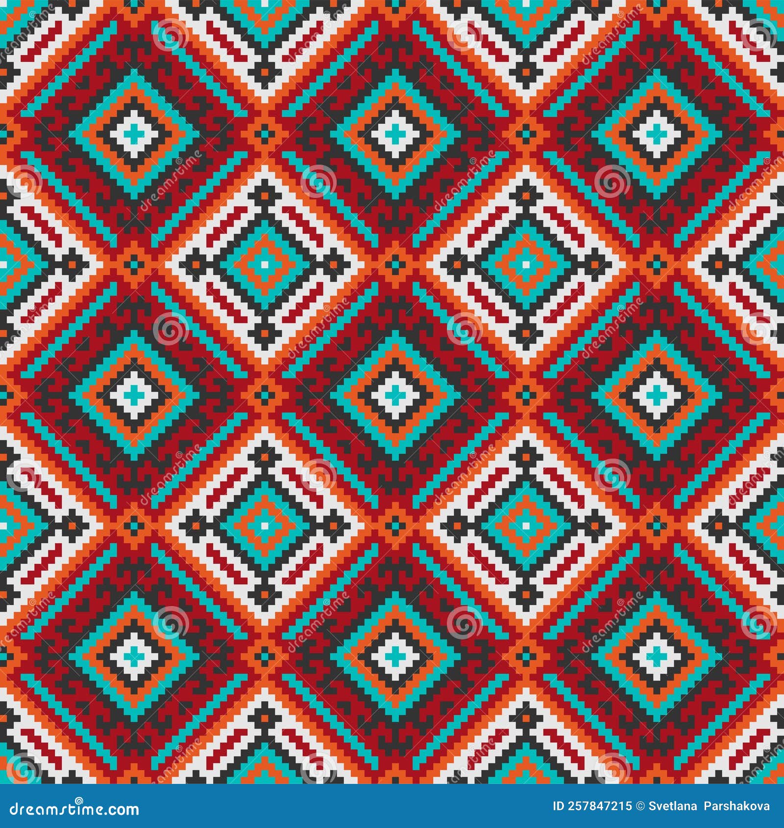 Ethnic Geometric Seamless Pattern. American Indians Style Stock Vector ...
