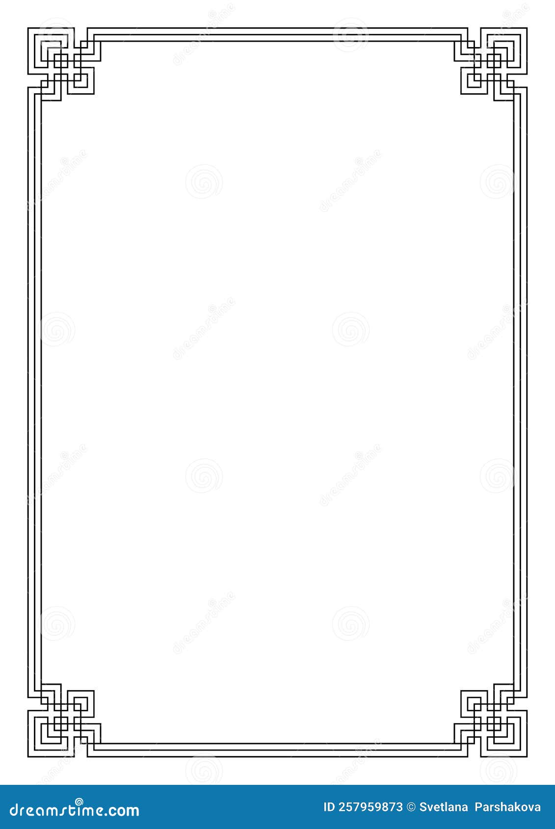 Geometric Black Rectangular Frame. Celtic Style. A3, A4 Proportions ...