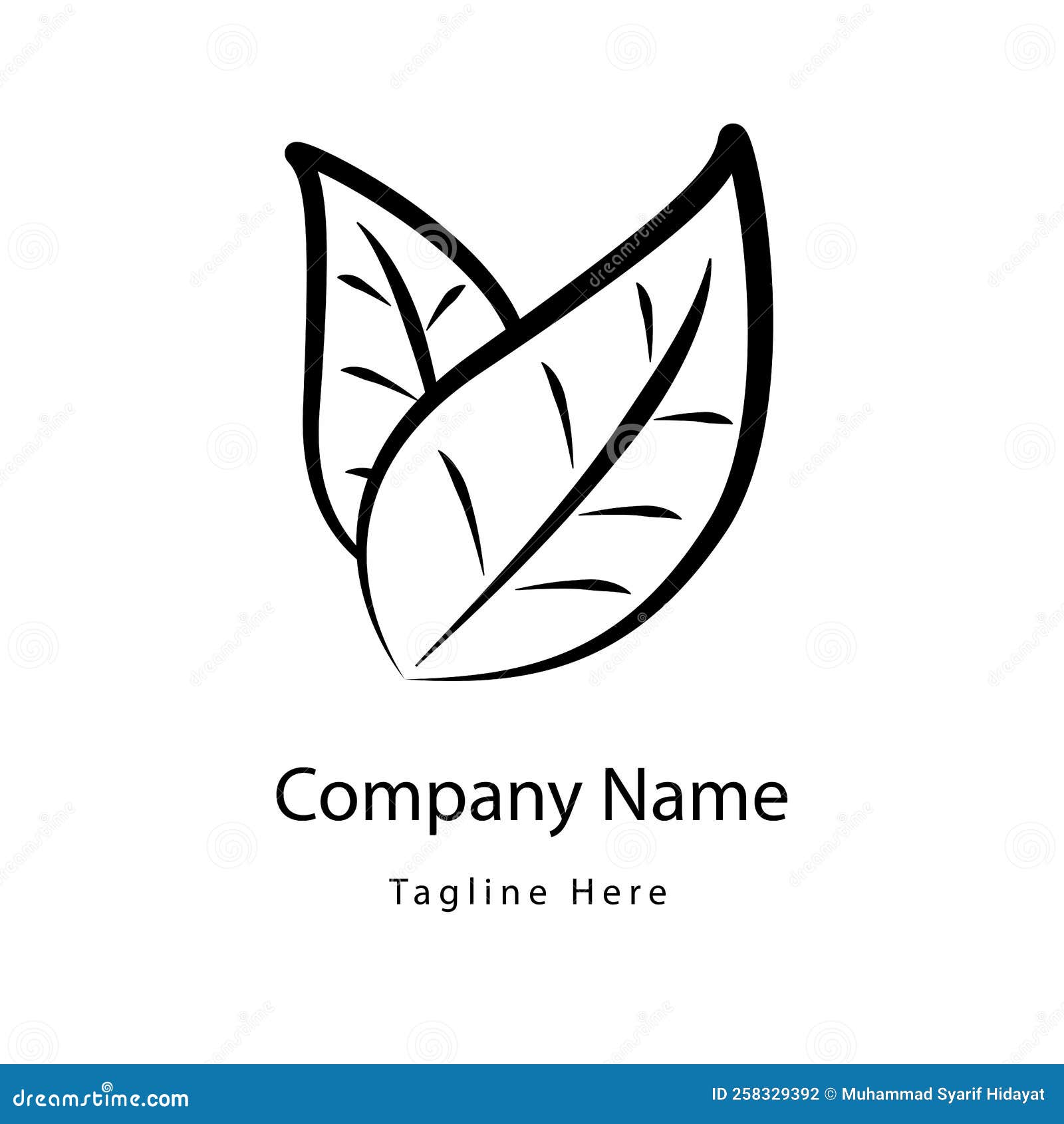 Double leaves company logo stock illustration. Illustration of ...