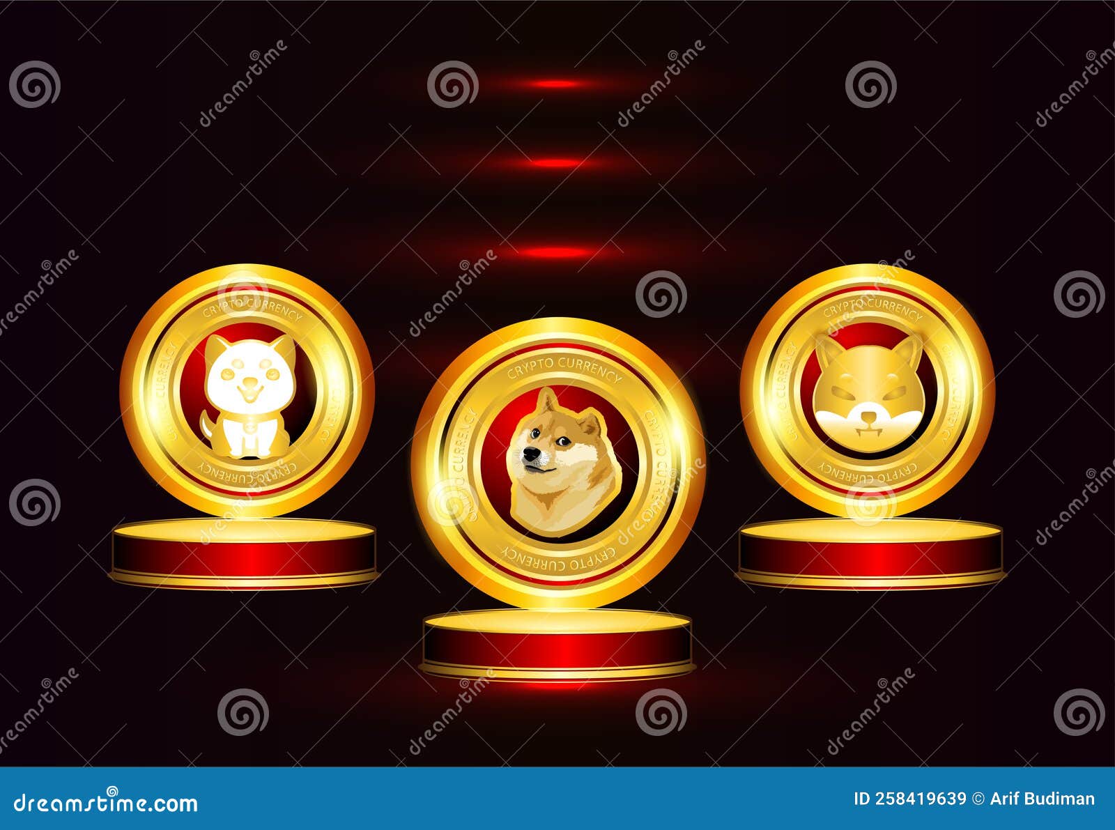 Doge Meme Coin Cryptocurrency on Stage Background Editorial Stock Image ...