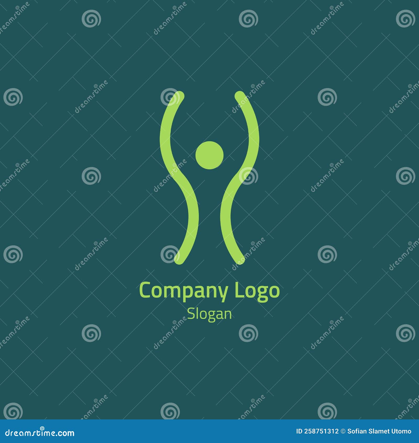 Green Line Logo Resembling People Stock Vector - Illustration of ...