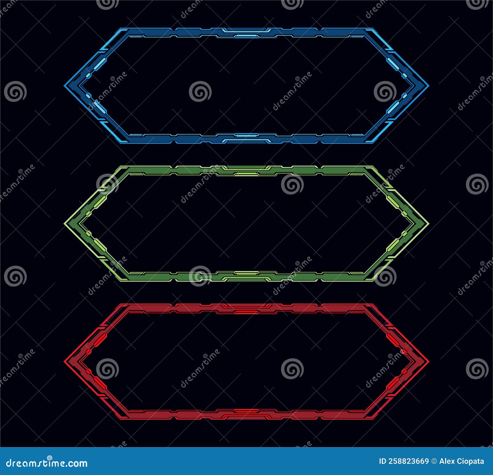 Hi-tech Colorful frame stock illustration. Illustration of border ...