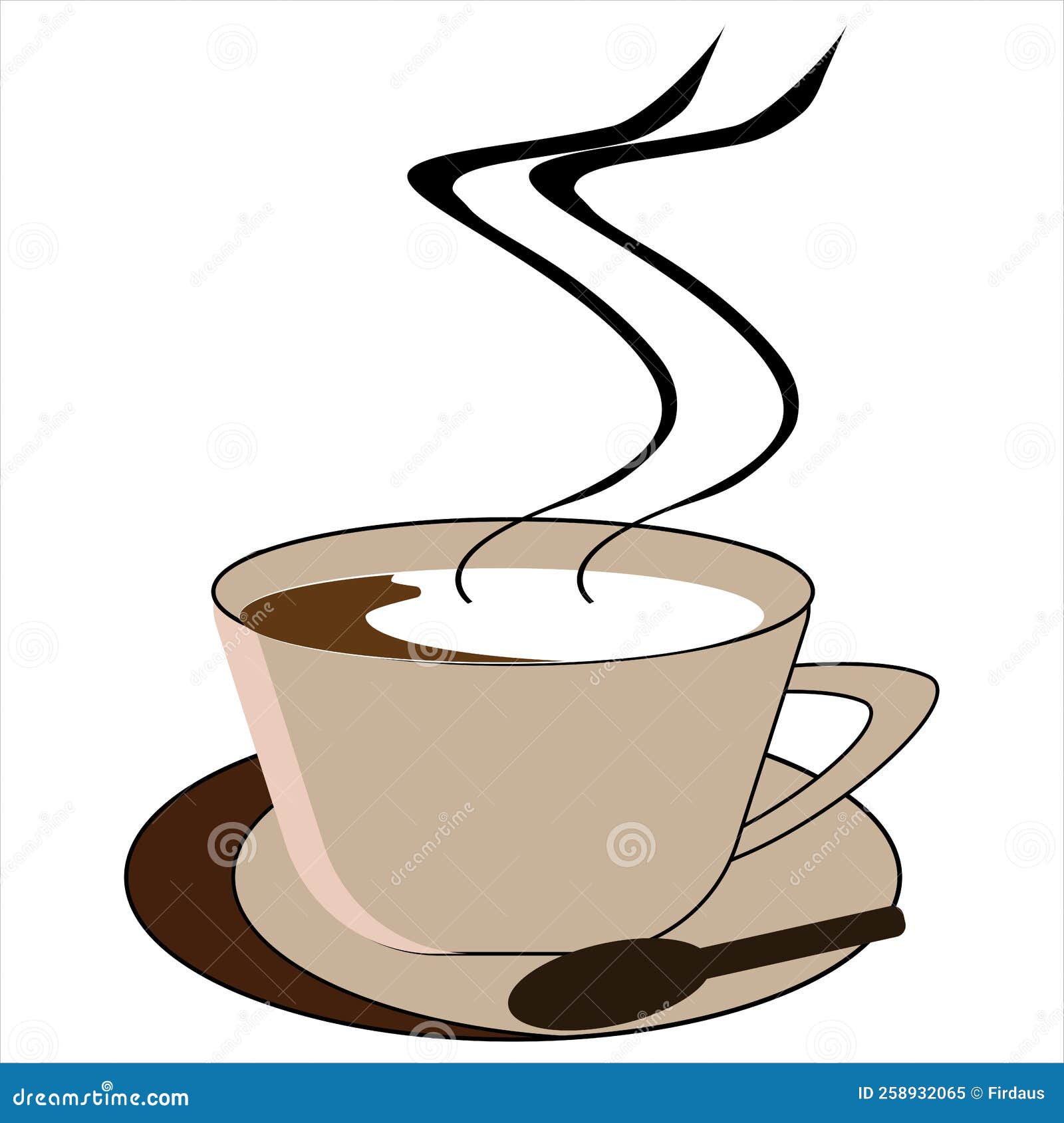 Illustration a Cup of Coffee that is Still Hot Stock Vector ...