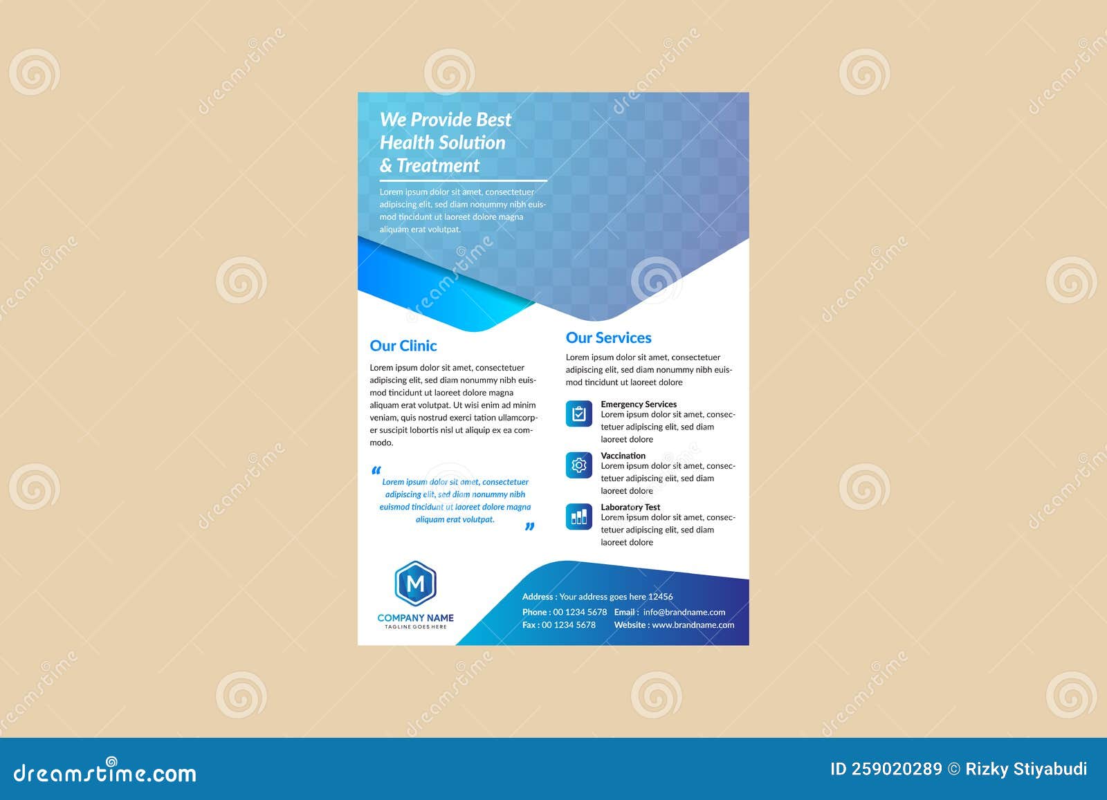 Template Design with Abstract Background for Medical Layout Stock ...