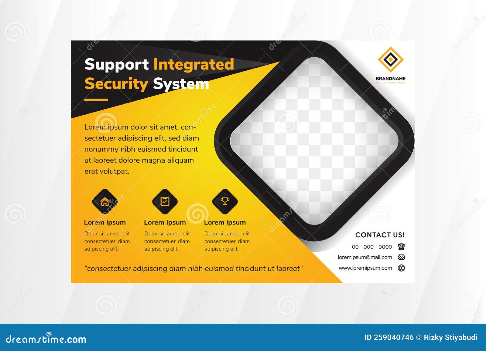 Support Integrated Security System Banner Illustration for Business ...