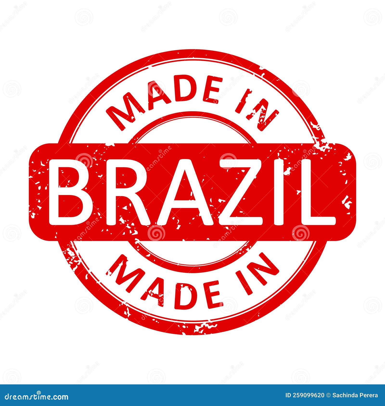 Made in BRAZIL Round Red Stamp Seal Vector Stock Illustration ...