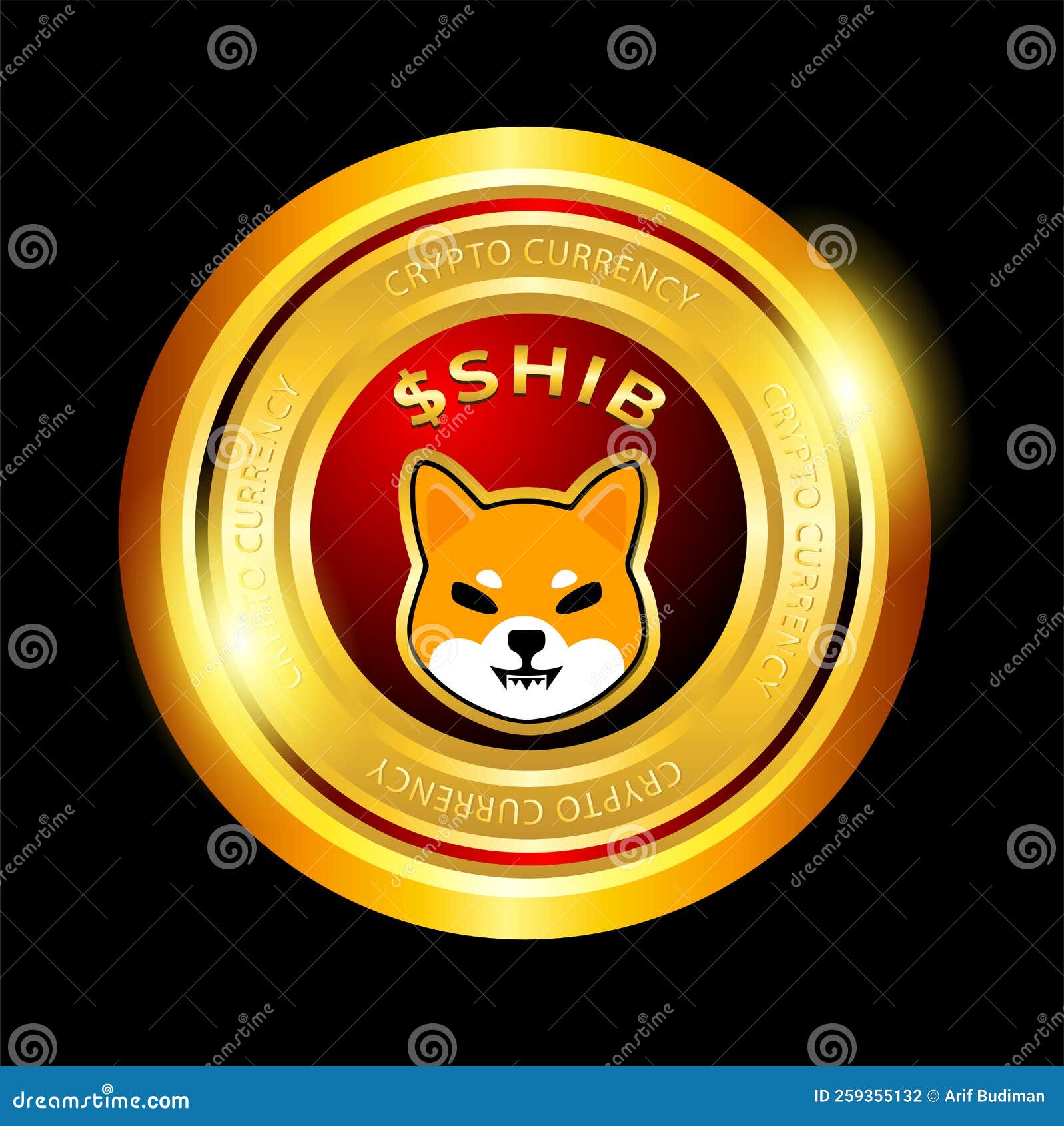 Shiba Inu SHIB Gold Coin Crypto Currency Icon Editorial Photography ...
