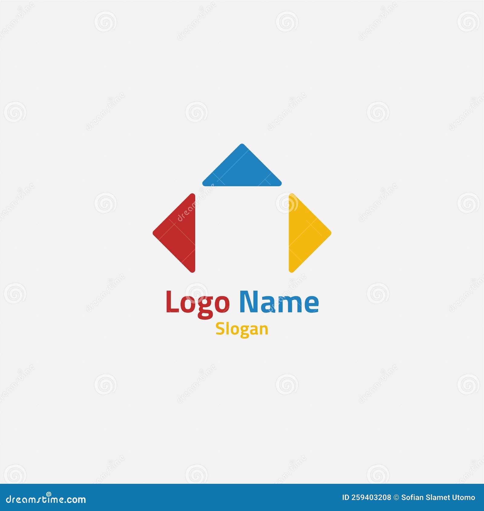 Three Colorful Triangles Logo Stock Vector - Illustration of vector ...